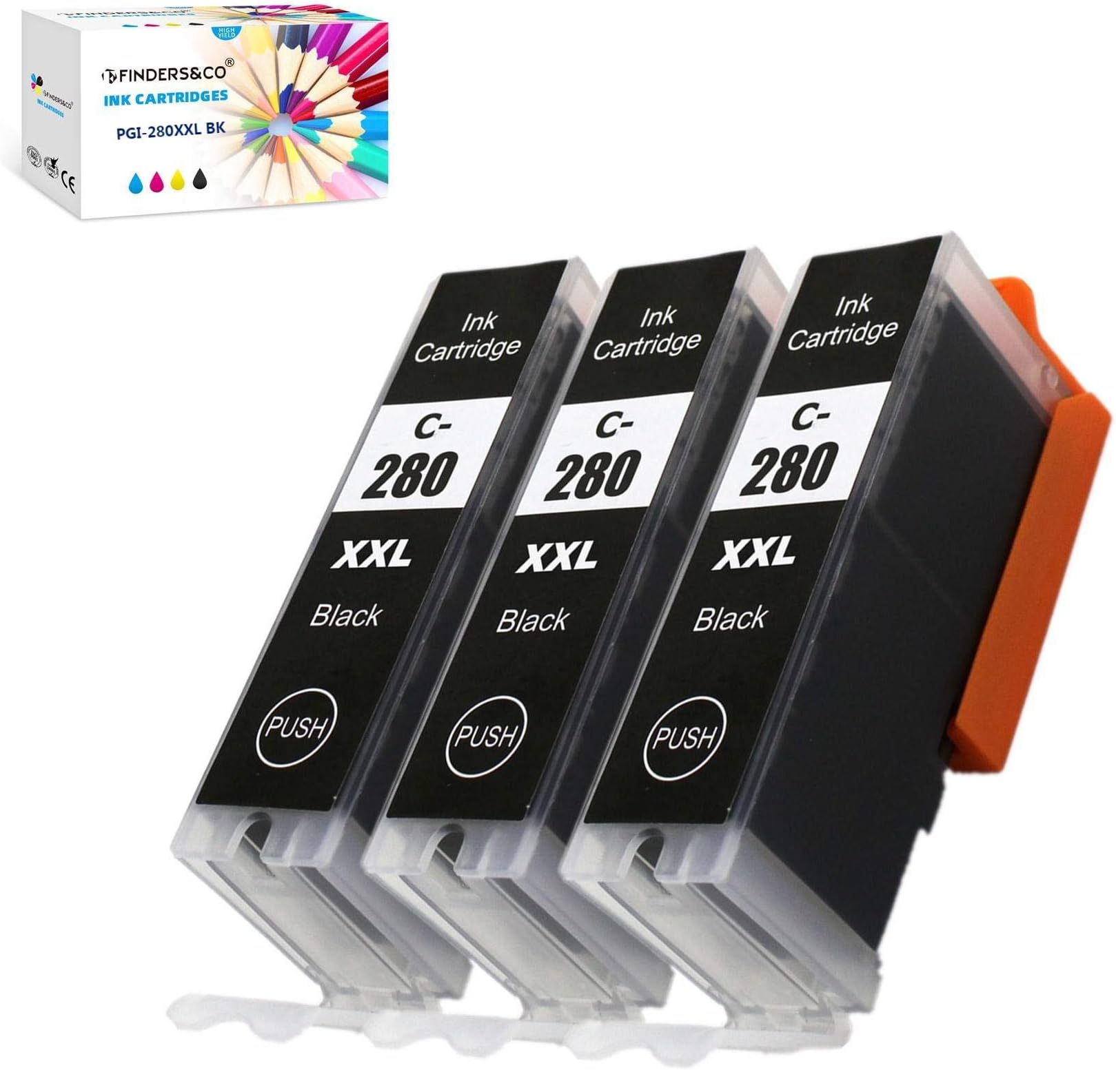 F FINDERS&CO PGI-280 XXL PGBK PGI280 Black Ink Tank Replacement for ...