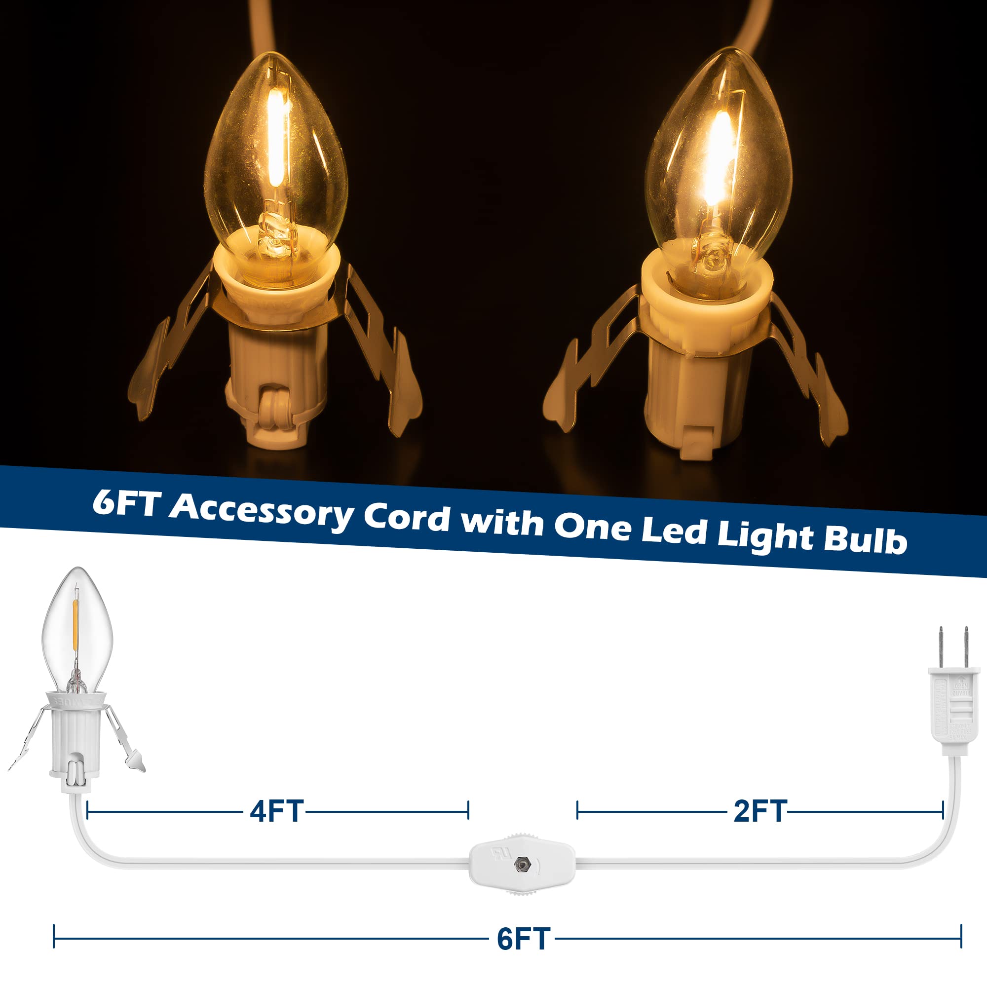 Snapklik.com : Feekoon 10 Packs 6ft Village Light Cord