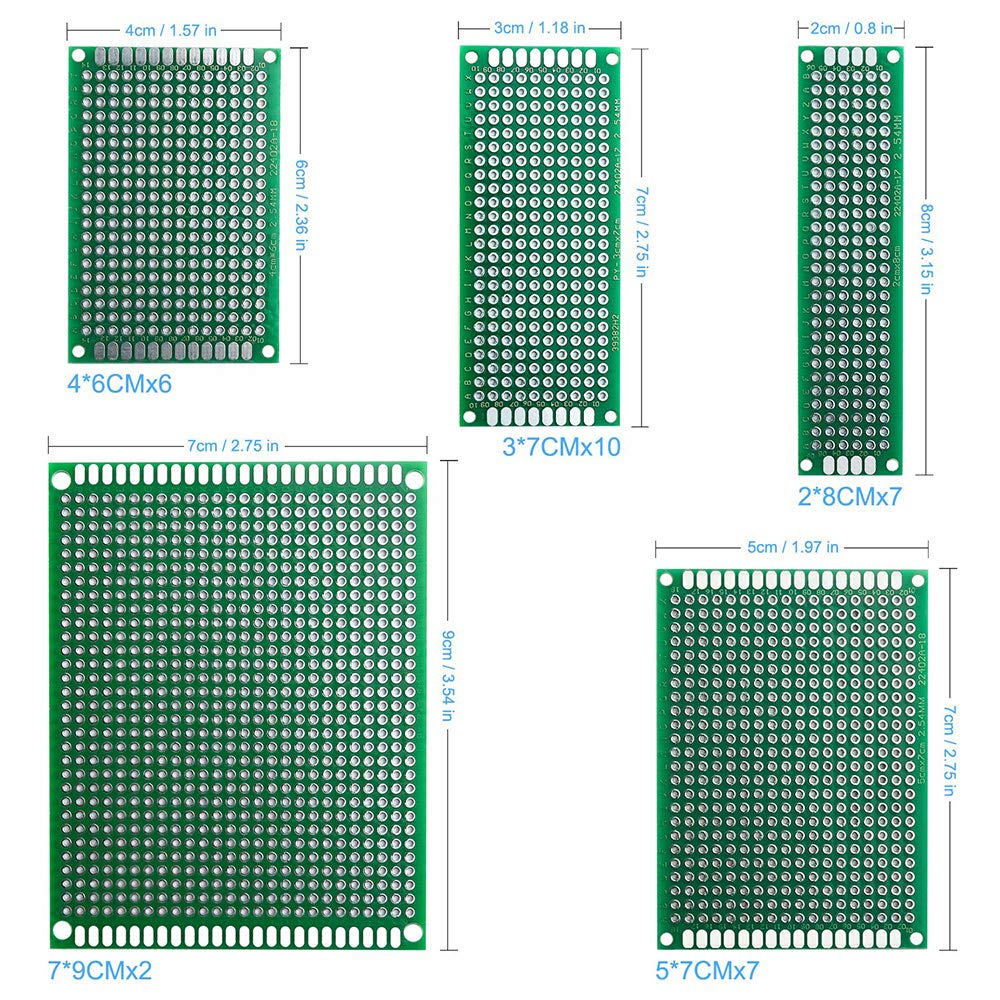 Youmile PCB Board DIY Kit 5 Size Double Sided PCB Prototype Board For ...