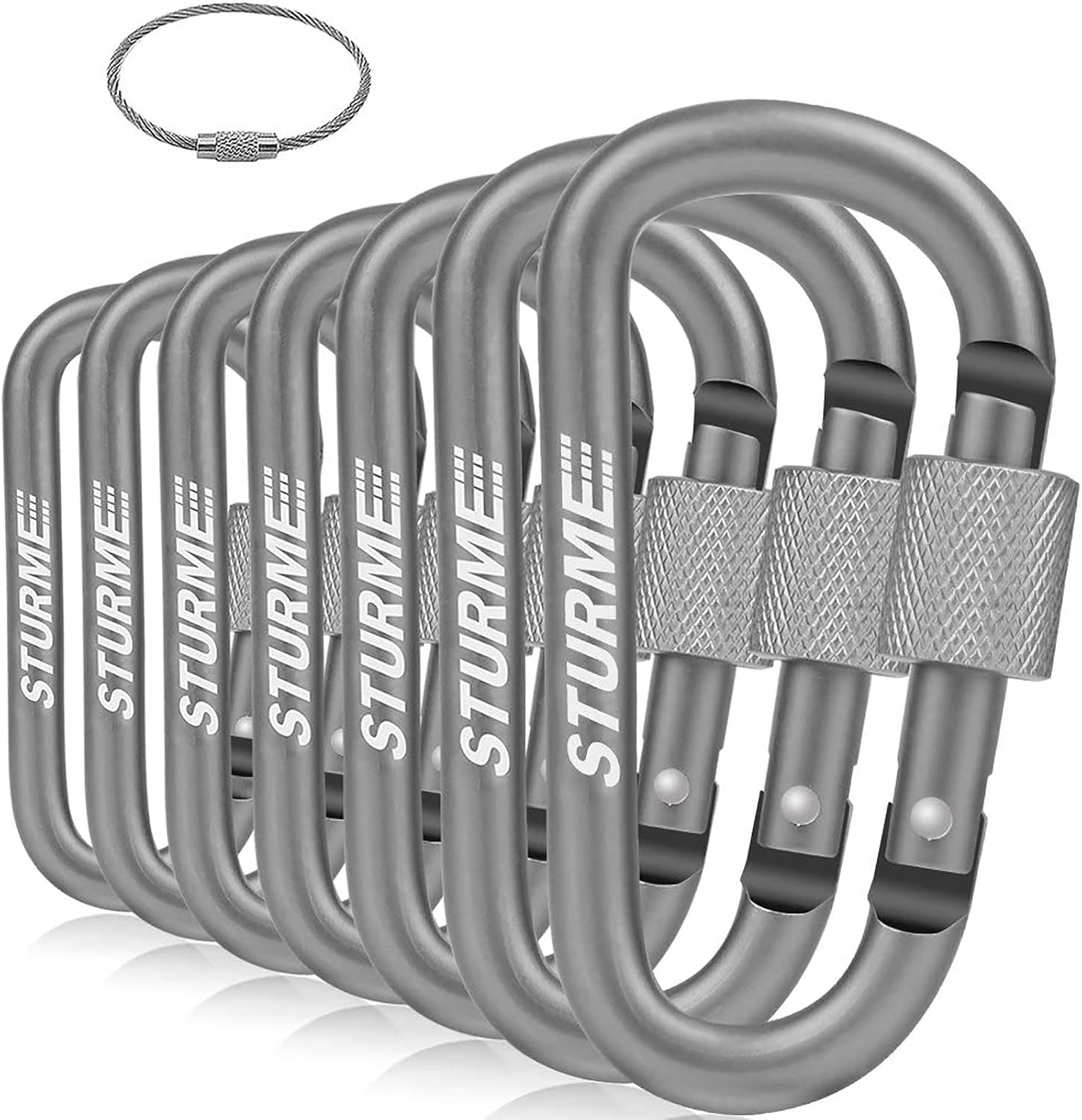 Amazon.com: STURME Carabiner Clip 3“ Aluminum D-Ring Locking Durable ...