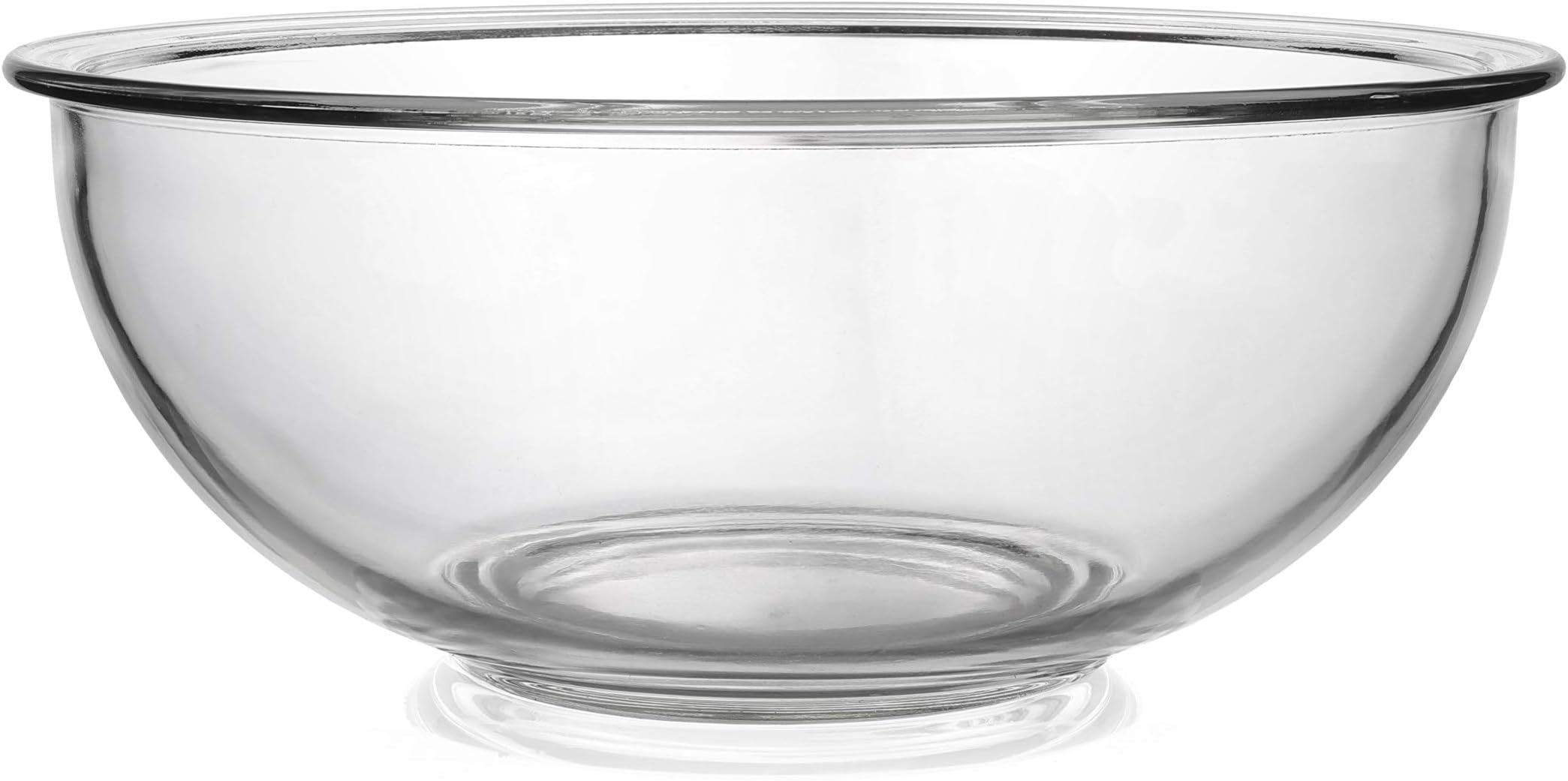 Amazon.com | Red Co. 10.5” Dia Round Clear Glass 3 Qt Mixing Prep and ...