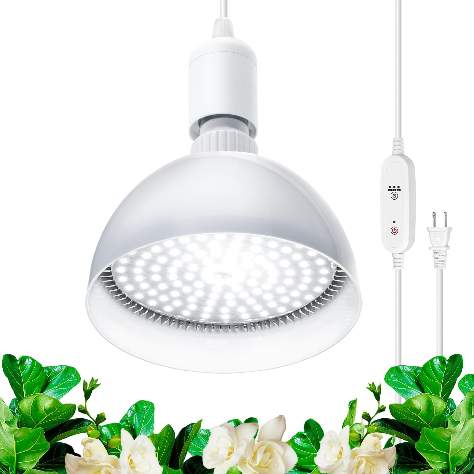 Barrina LED Grow Light Bulb with Timing and Hanging System, 25W 5000K ...