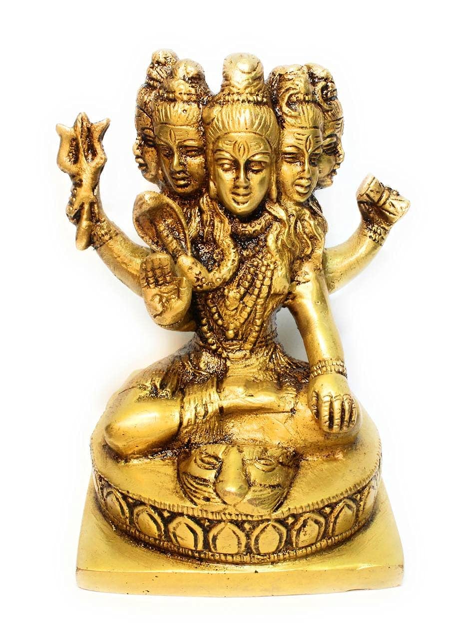 Buy Lord Panchmukhi Shiva /Brass Lord Shiva Idol Panchmukhi Shivji Five ...