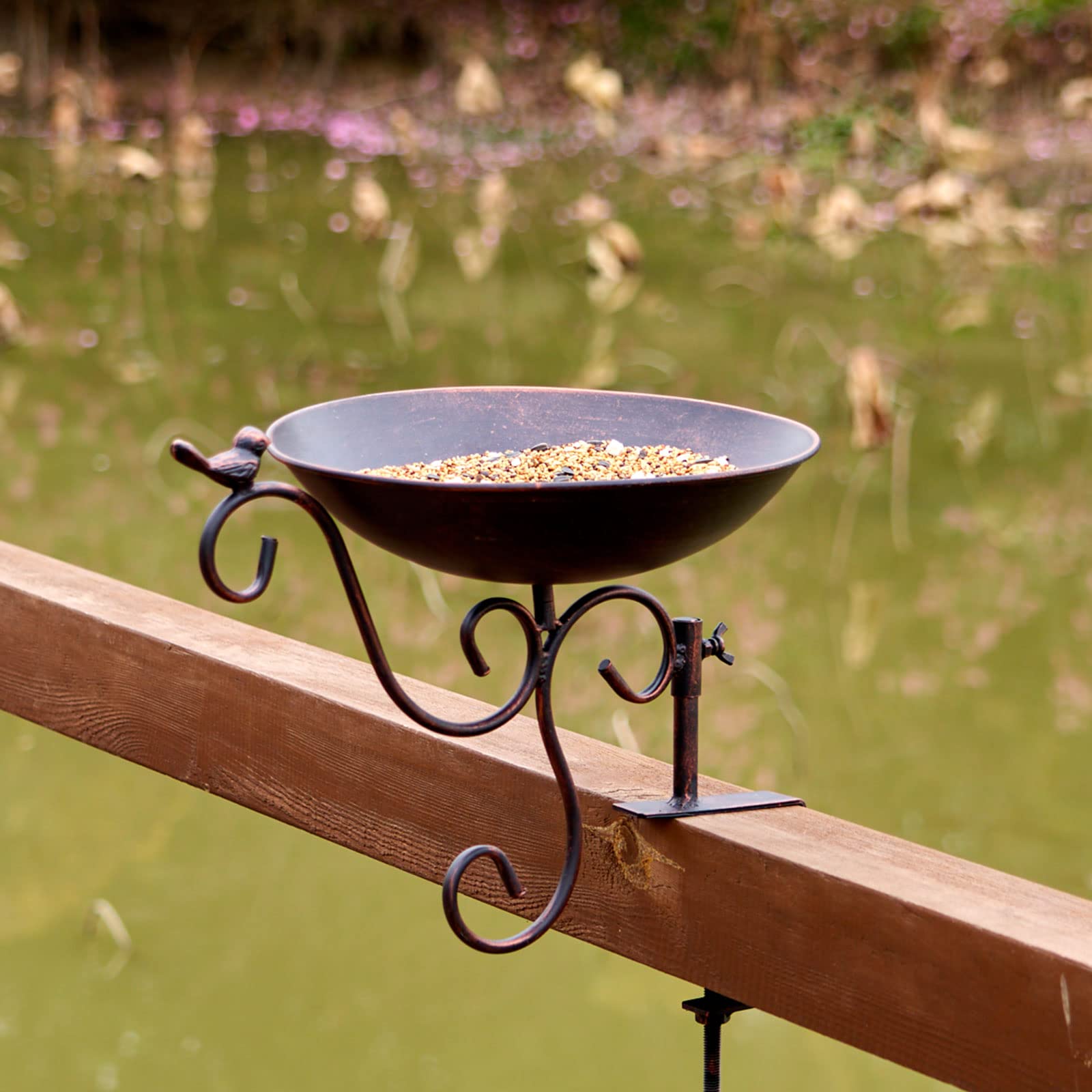 Snapklik.com : HLQMFHT 11.2 Inchs Diam Deck Mounted Bird Bath,Metal ...