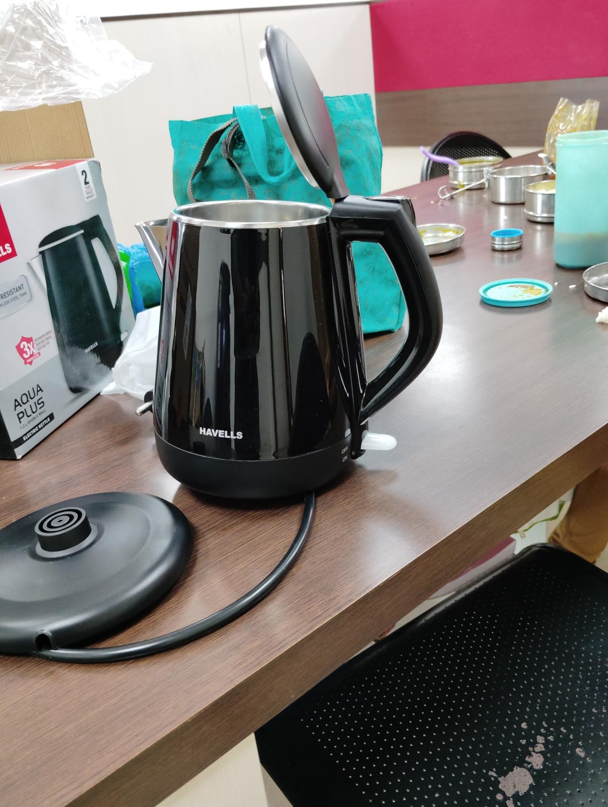 Havells Electric Kettle Aqua Plus 1250 Watts 1.2 liters , Double ...