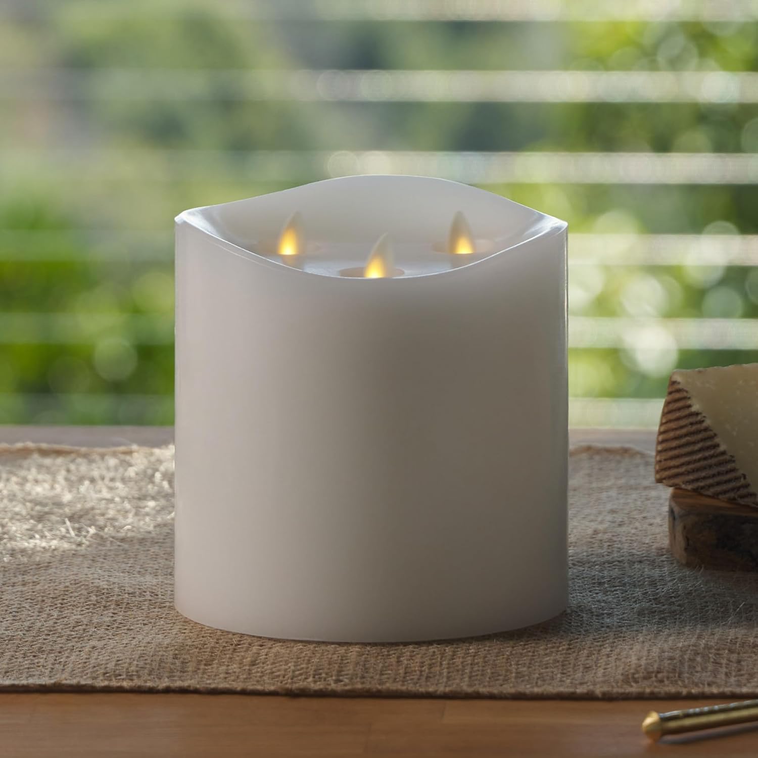 Amazon.com: Luminara Tri-Flame Flameless LED Candle, White 5.8" x 5.7 ...