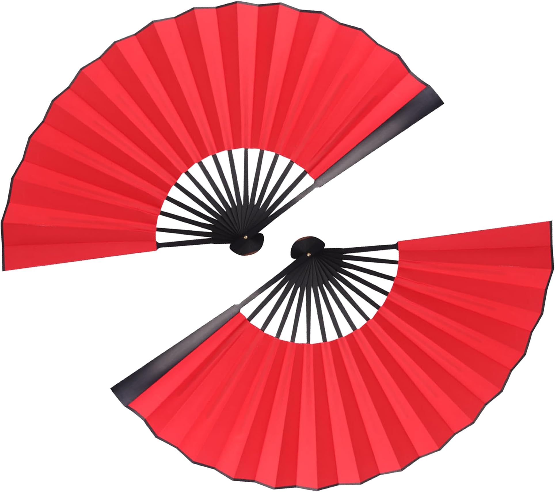 Amazon.com: HONSHEN Bamboo Large Red Folding Hand Fans KunFu Fan for ...