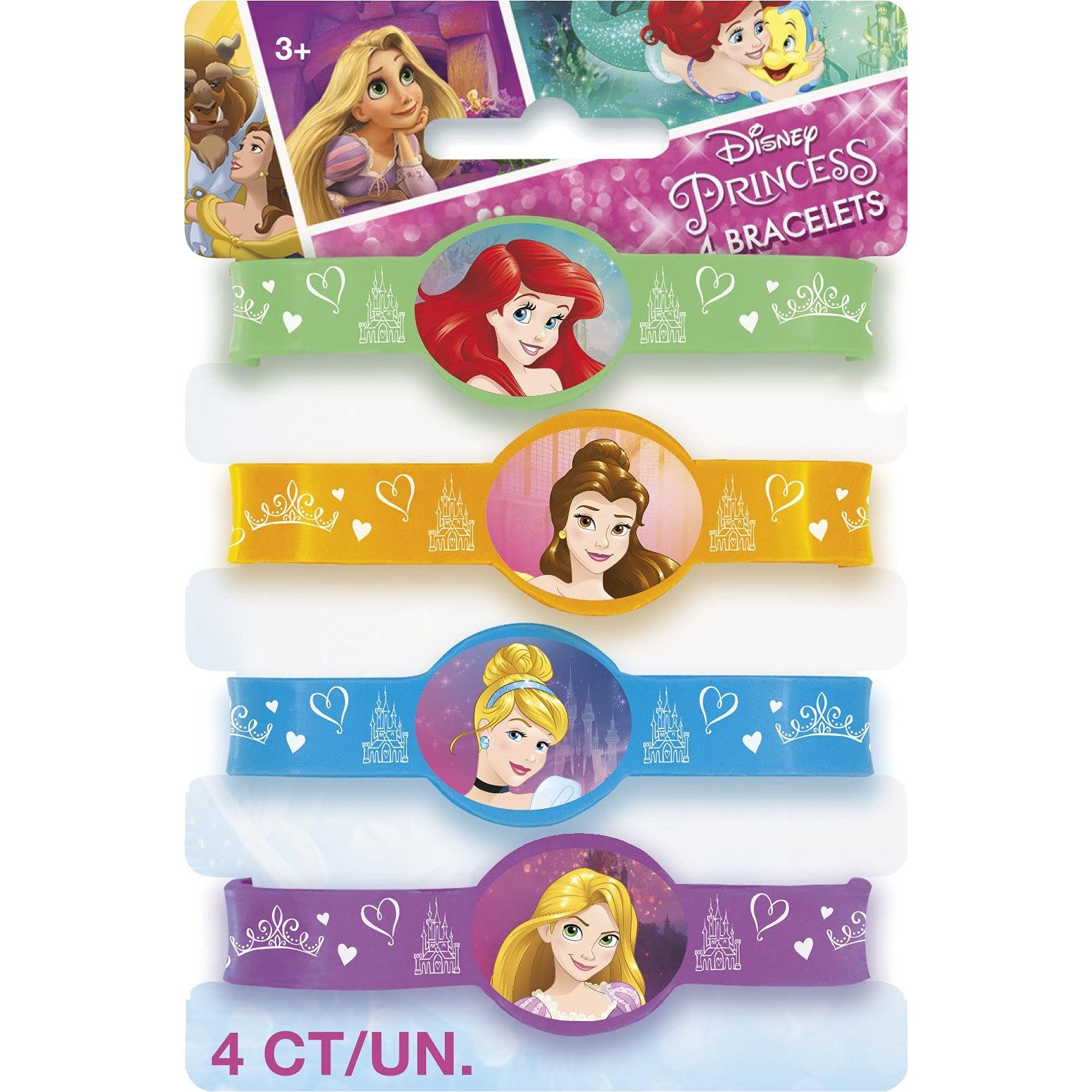 Amazon.com: Disney Princess Silicone Wristband Party Favors, 4ct : Toys ...