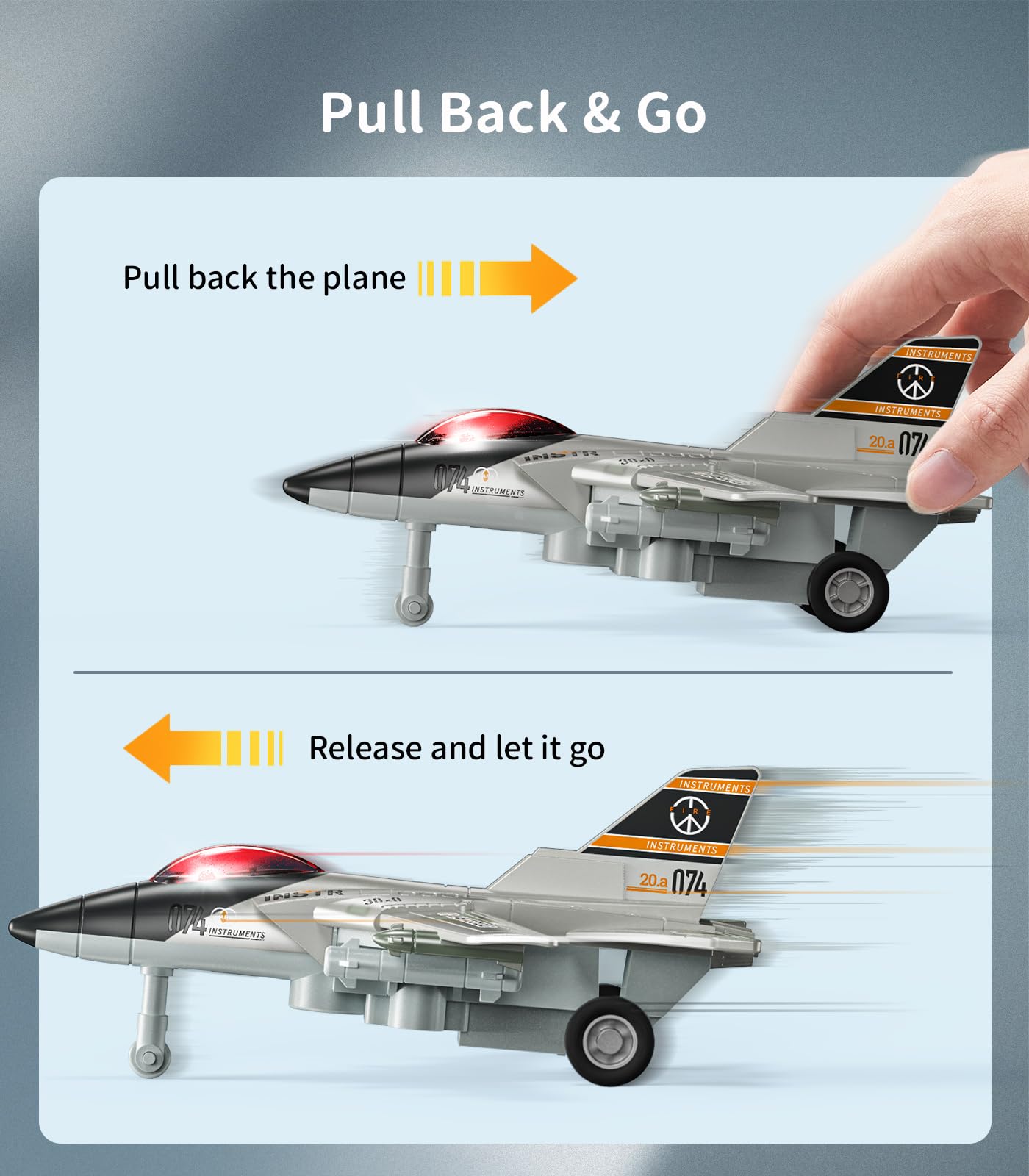 Geyiie Die Cast Airplanes Toys, Army Plane Toys Set for Kids 3-12 ...