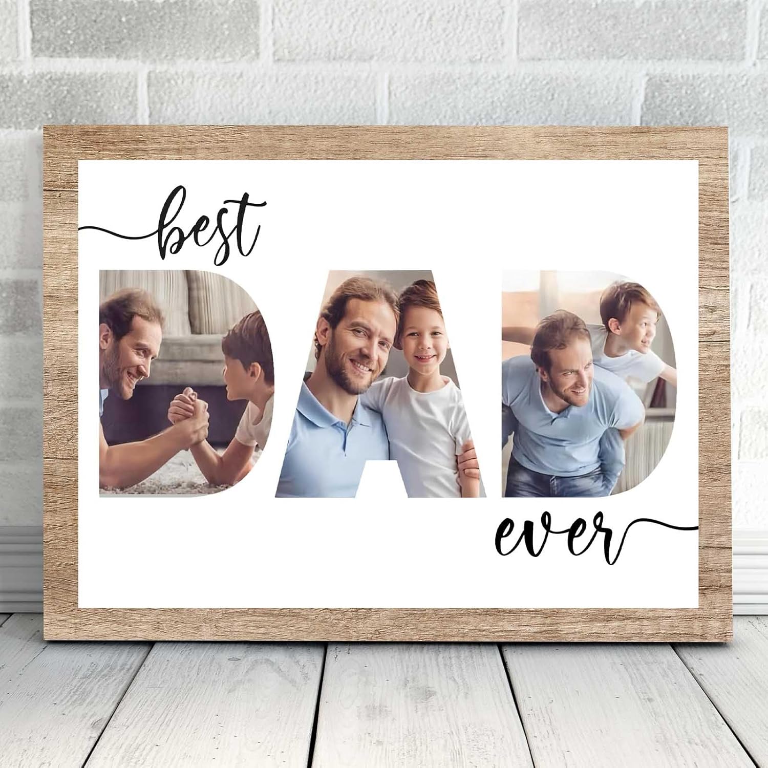 Amazon.com: Best Dad Ever Personalized Photo Collage - Custom Fathers ...