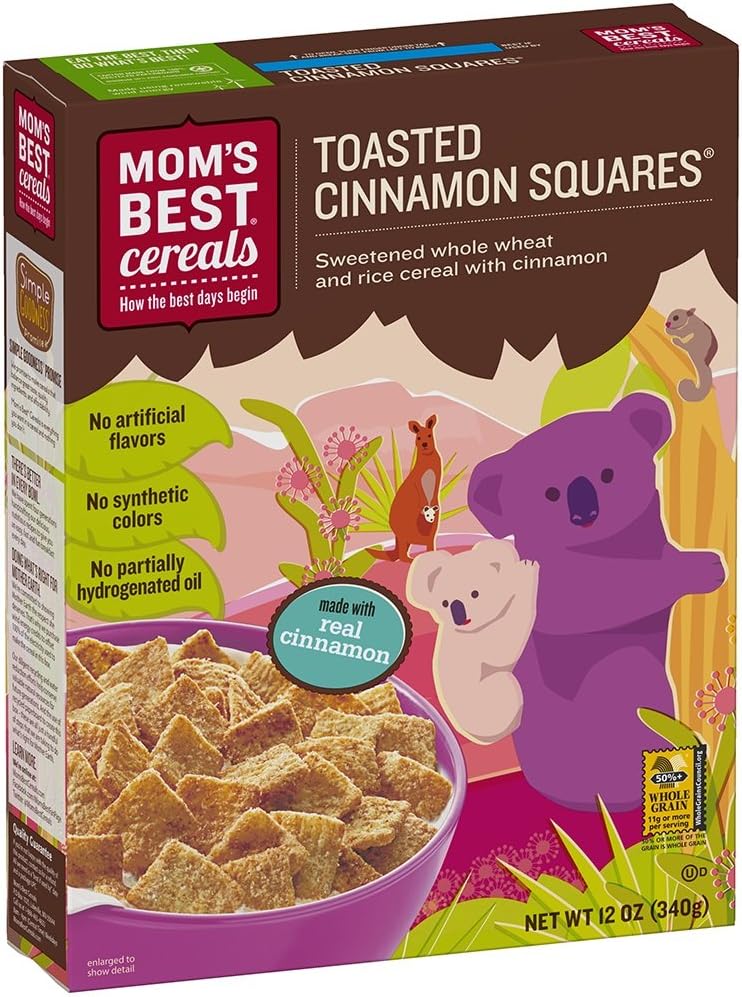 Amazon.com: Mom's Best Honey Grahams Breakfast Cereal, Honey Graham ...