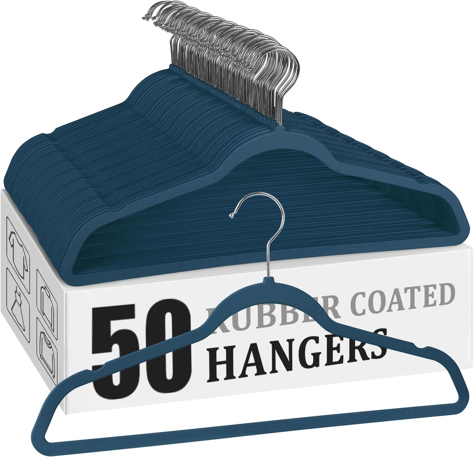 Amazon.com: Rubber Coated Plastic Hangers 30 Pack Clothes Hangers, 17.5 ...