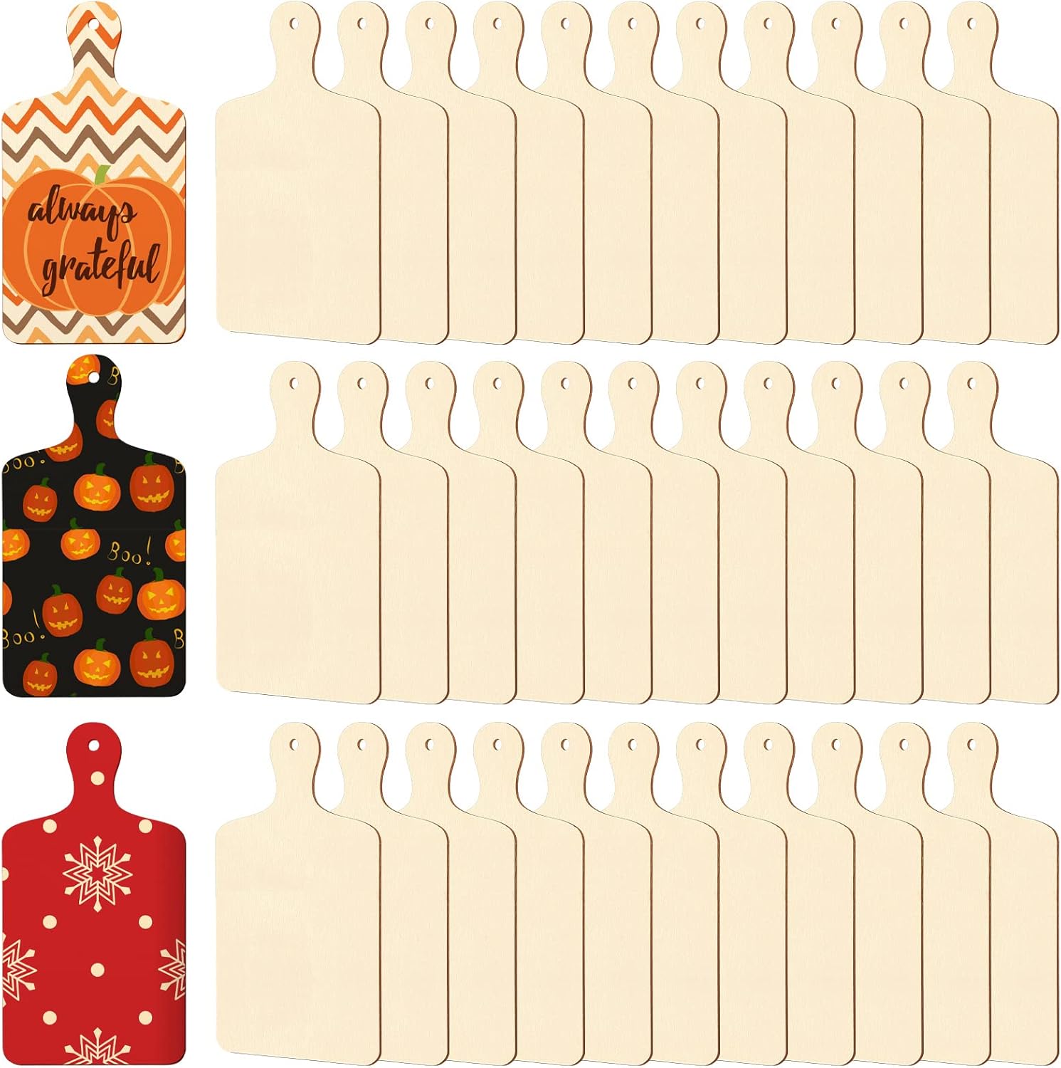 Amazon.com: 36 Pcs Wooden Mini Cutting Board with Handle Unfinished ...