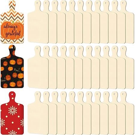 Amazon.com: 36 Pcs Wooden Mini Cutting Board with Handle Unfinished ...