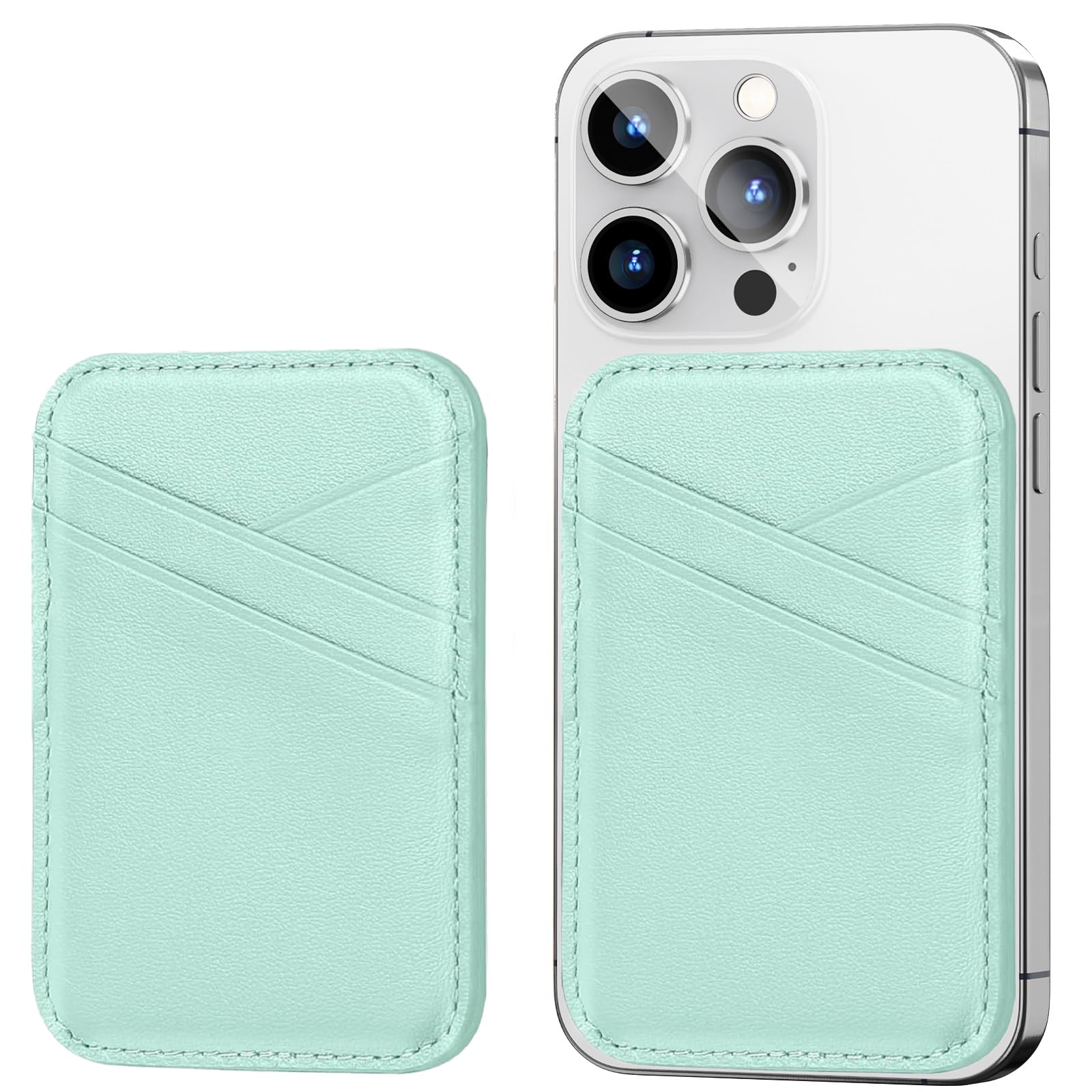 Amazon.com: Miroddi for MagSafe Wallet, Genuine Leather Magnetic Wallet Card Holder for iPhone ...