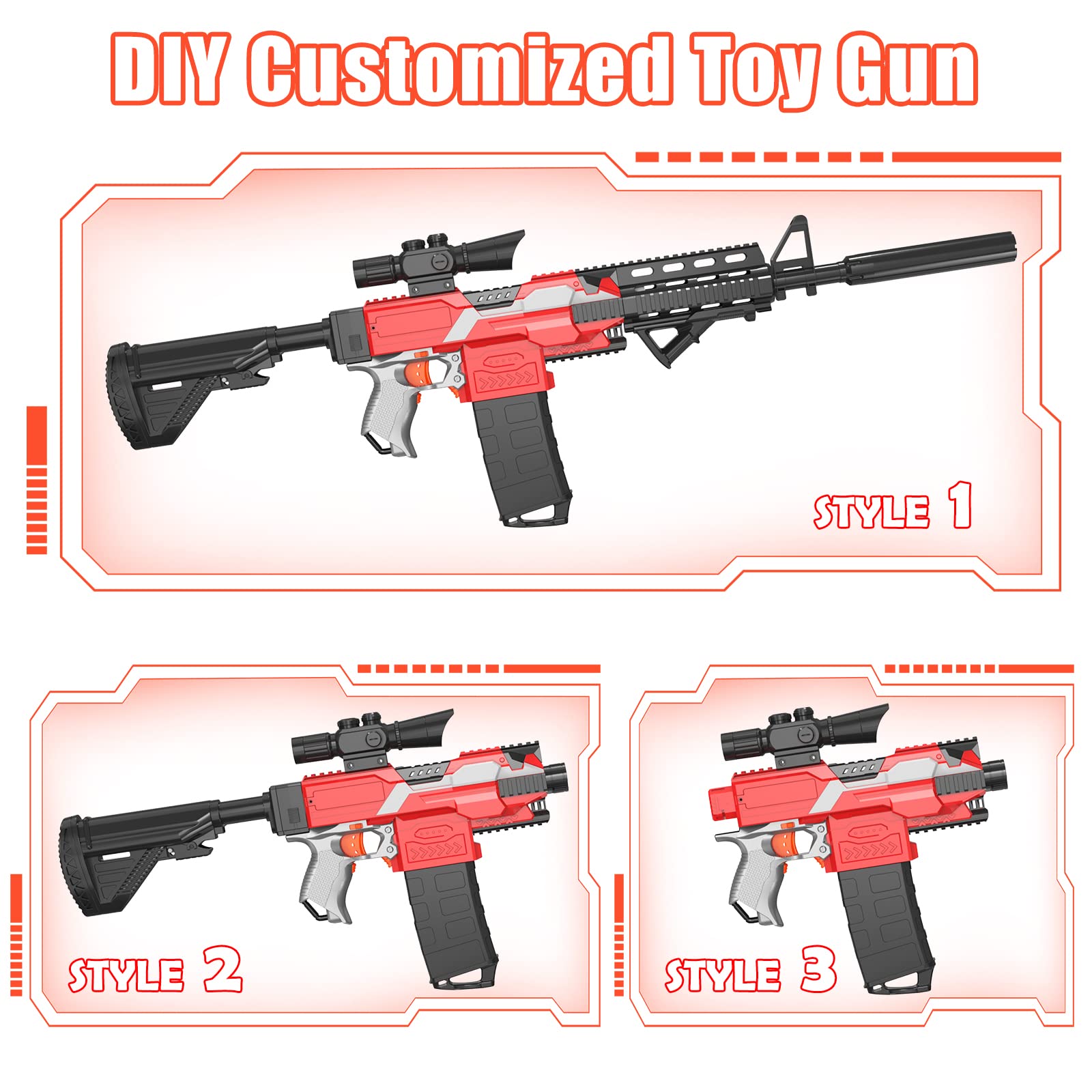 Toy Gun for Nerf Guns Automatic Machine Gun, Select Fire Modes Toy ...