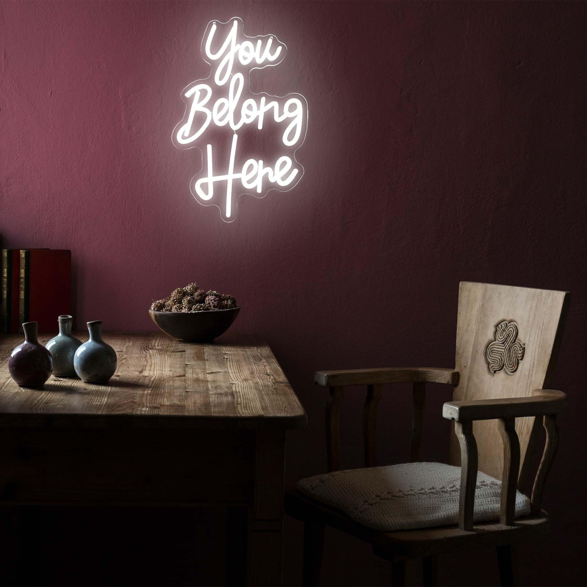 Snapklik.com : You Belong Here Neon Signs For Wall Decor, Dimmable LED ...