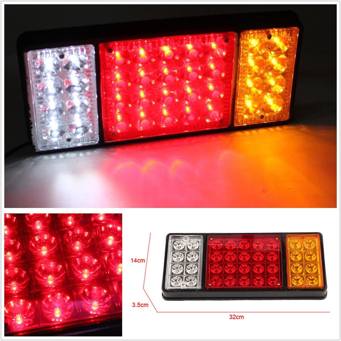 12V 36 LED Caravan Truck Ute Camper Trailer Rear Brake/Reverse ...