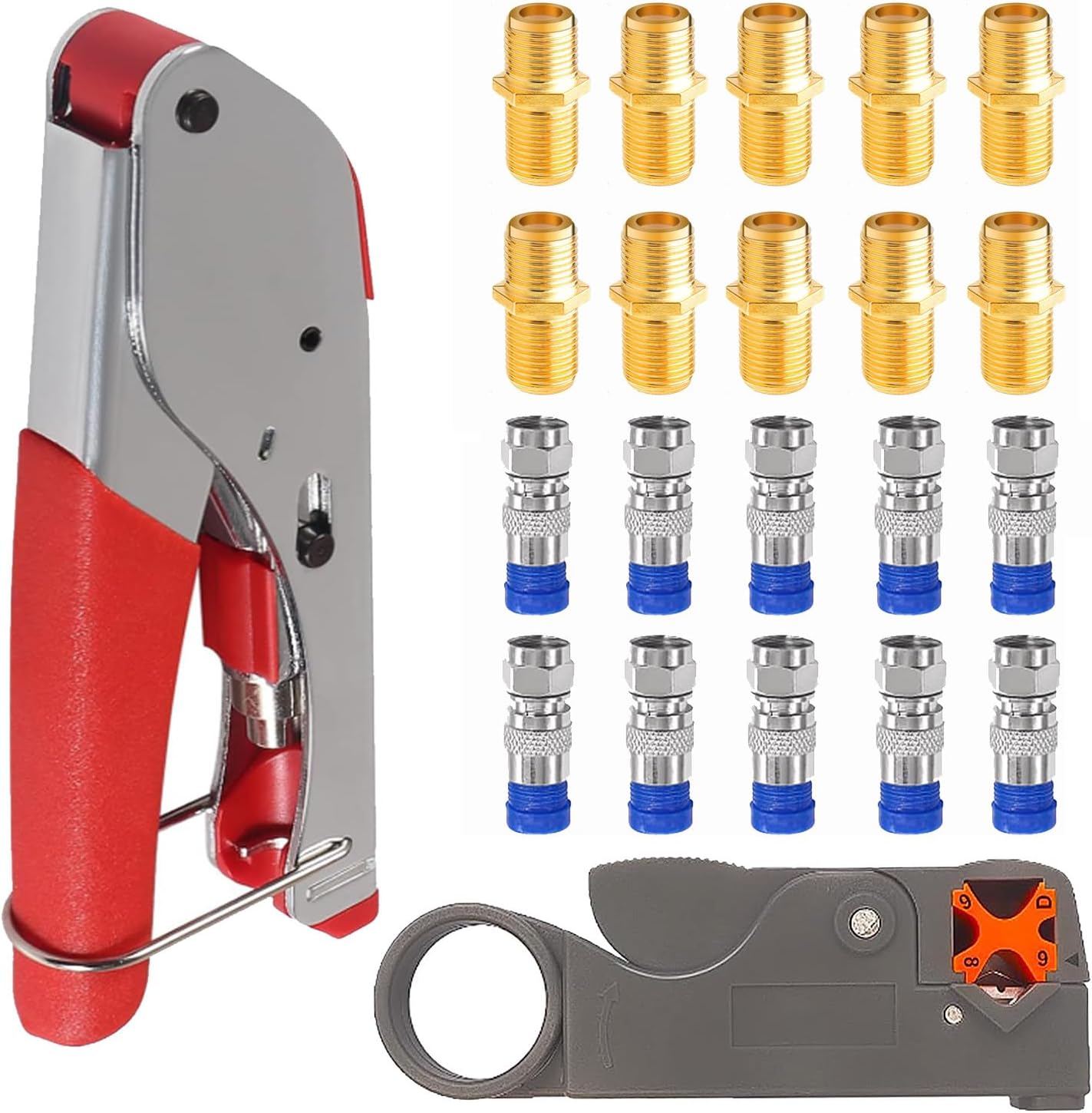 AITIAO Coax Cable Crimper Kit Tool for RG6 RG59 Coaxial Compression ...