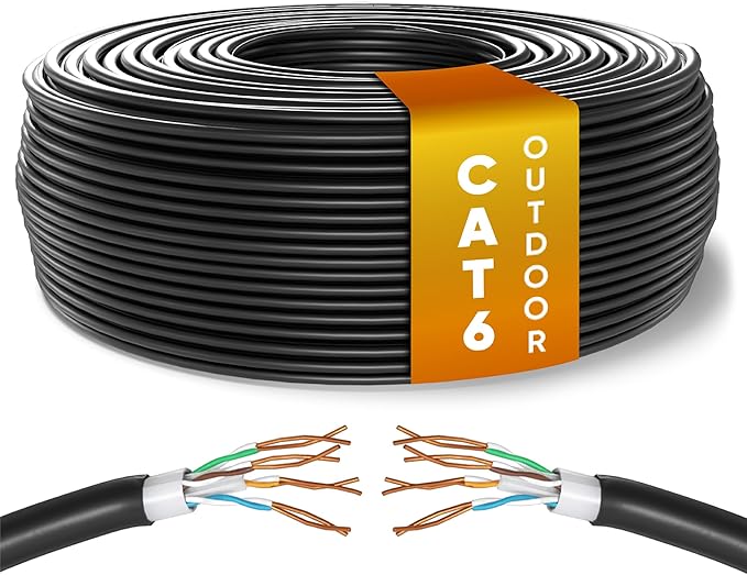 Mr. Tronic Outdoor Waterproof Cat 6 Ethernet Cable 100m, High Speed LAN ...