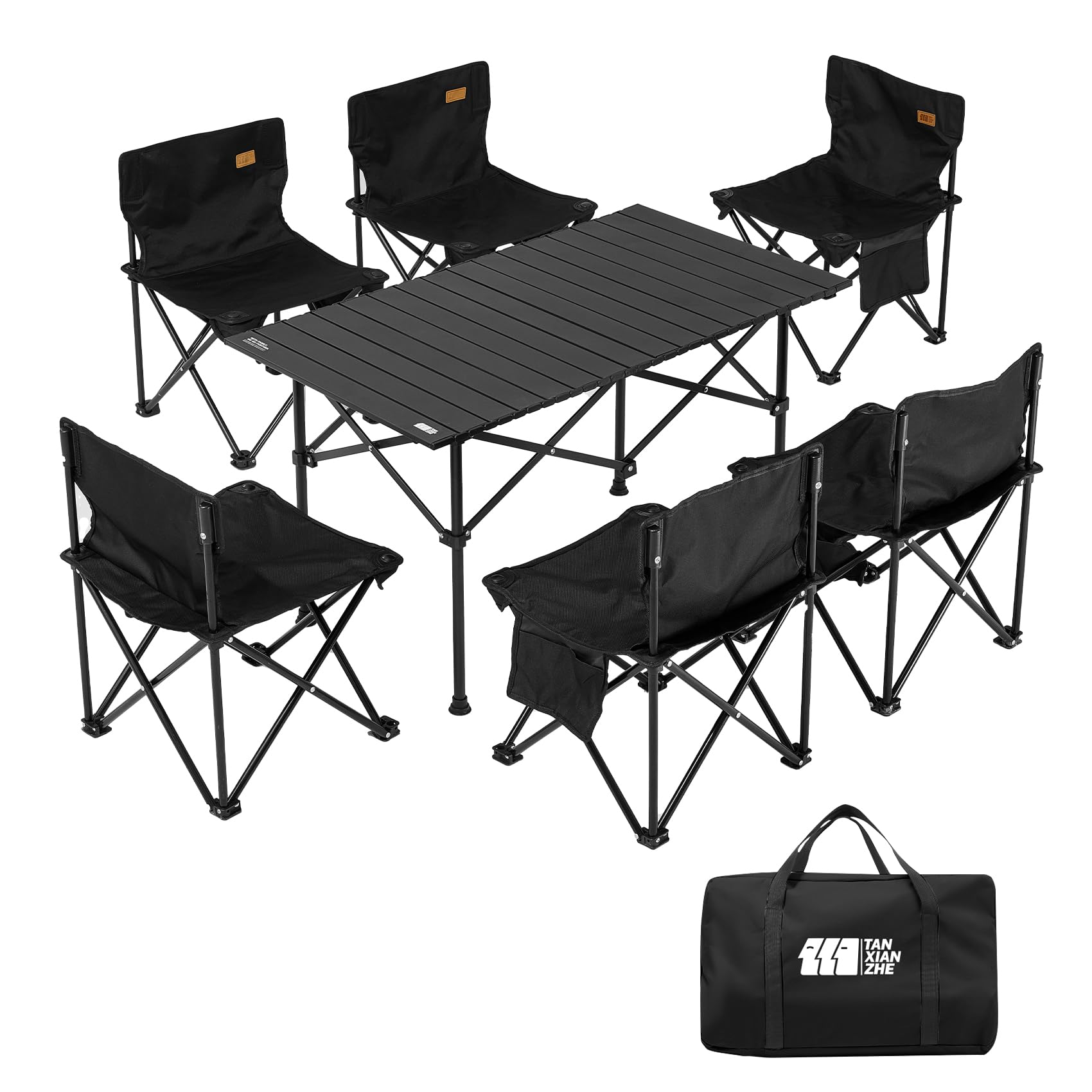 Camping Folding Chair and Table Set,Portable Picnic Table with Seats ...