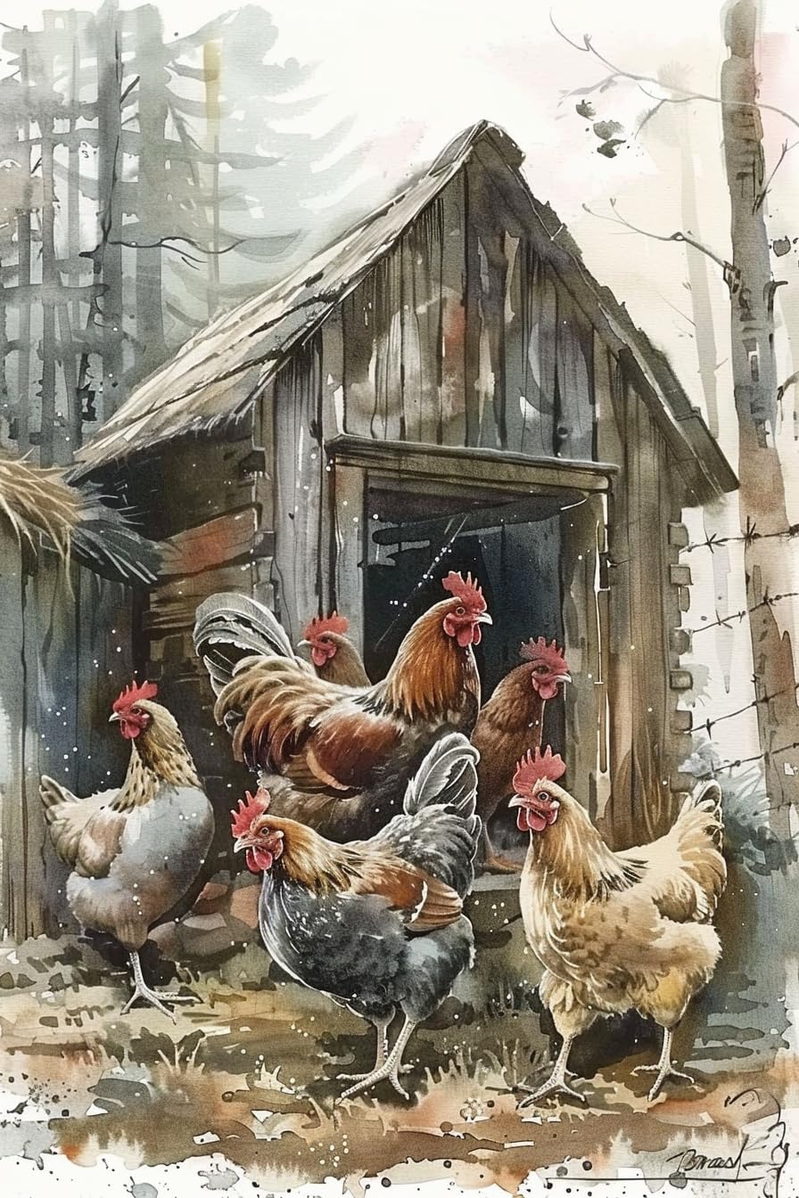 Amazon.com: Chicken and Farmhouse Jigsaw Puzzles 500 Pieces for Adults, Fun Oil Painting Puzzles ...
