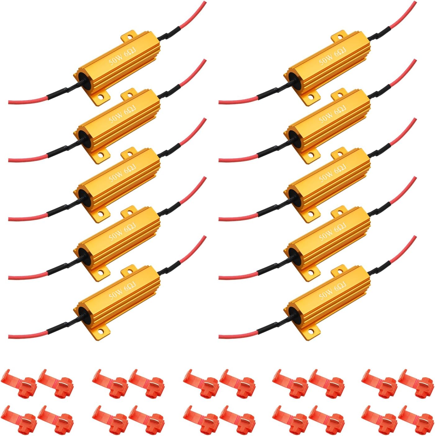 Amazon.com: Aaron 4Pcs 50W 6ohm Load Resistors - Fix LED Bulb Fast ...