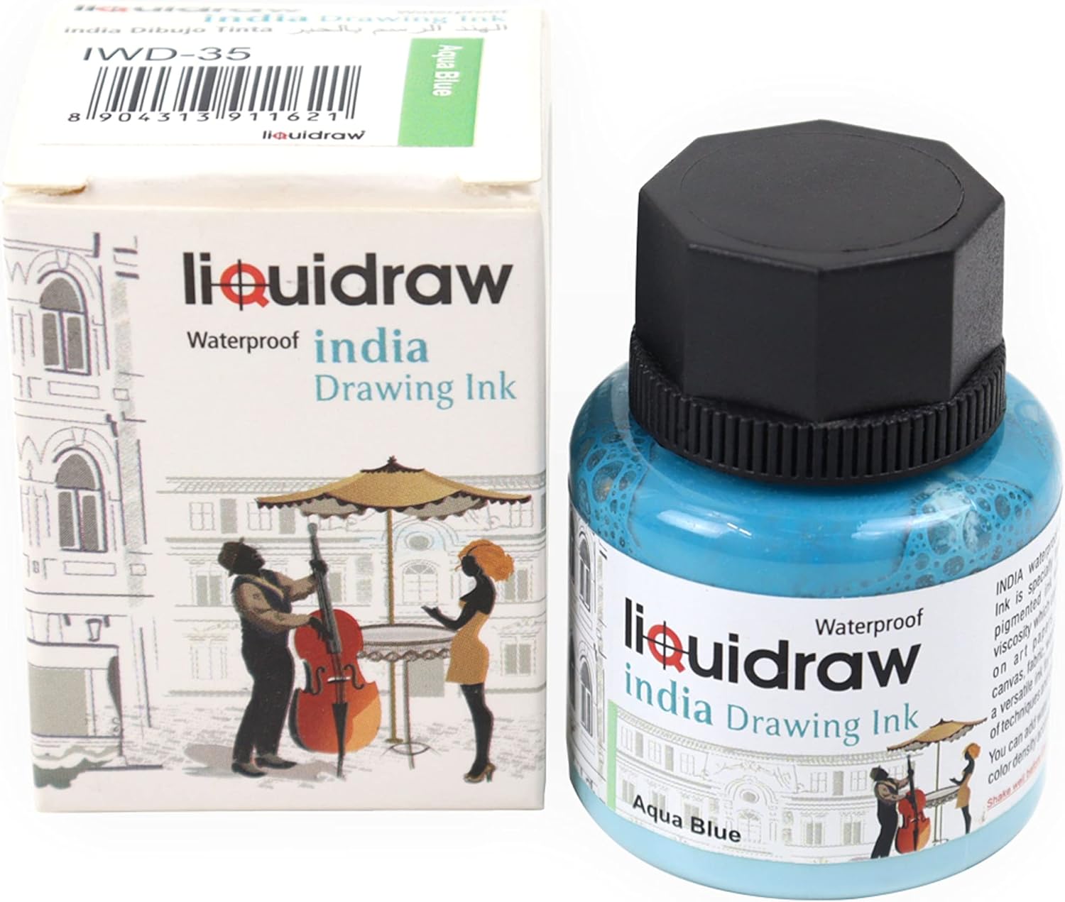 Liquidraw Coloured Drawing Ink India Ink, Waterproof 20 Assorted ...
