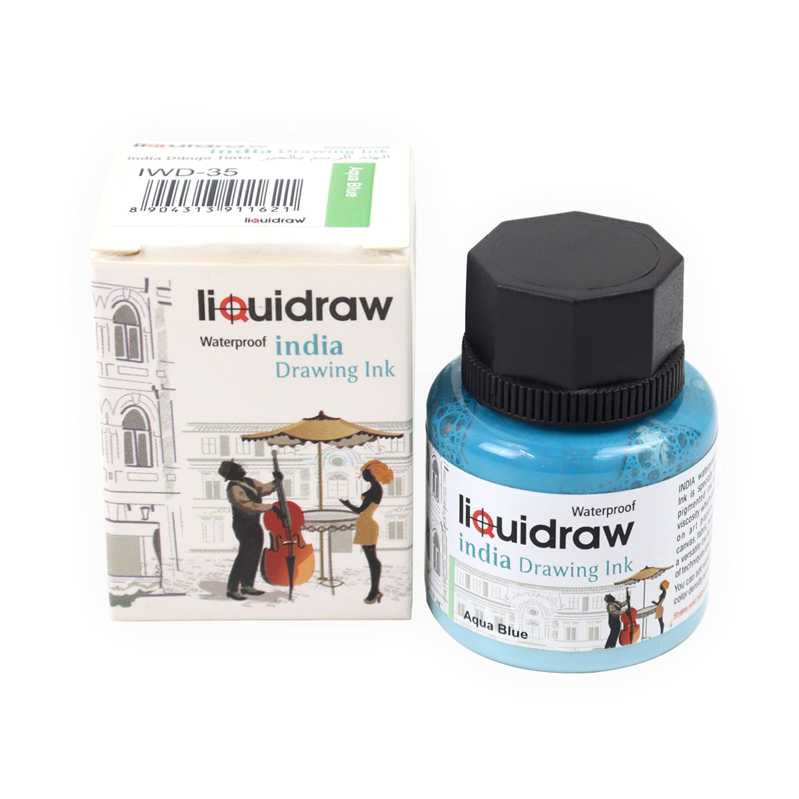 Liquidraw Coloured Drawing Ink India Ink, Waterproof 20 Assorted ...