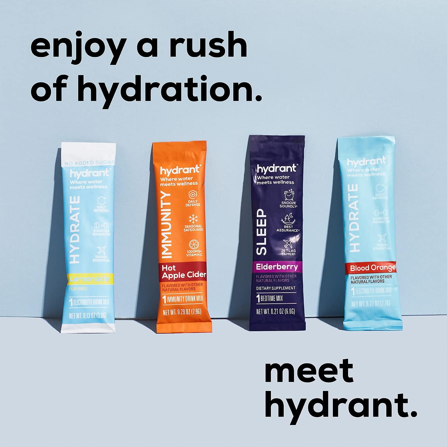 Buy Hydrant Hydrate 30 Stick Packs, Electrolyte Powder Rapid Hydration ...