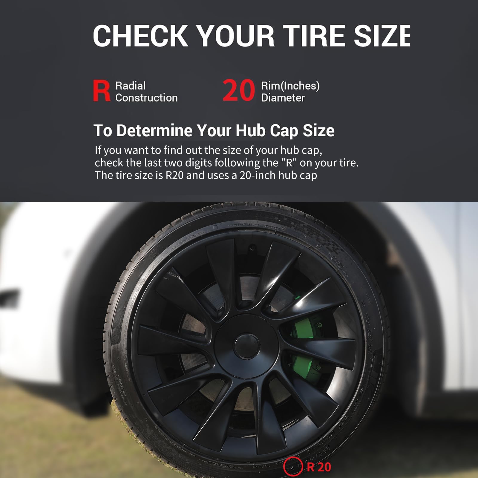 Model Y Tesla 20 Inch Wheel Rim Protectors - 4PCS White ABS Hub ...