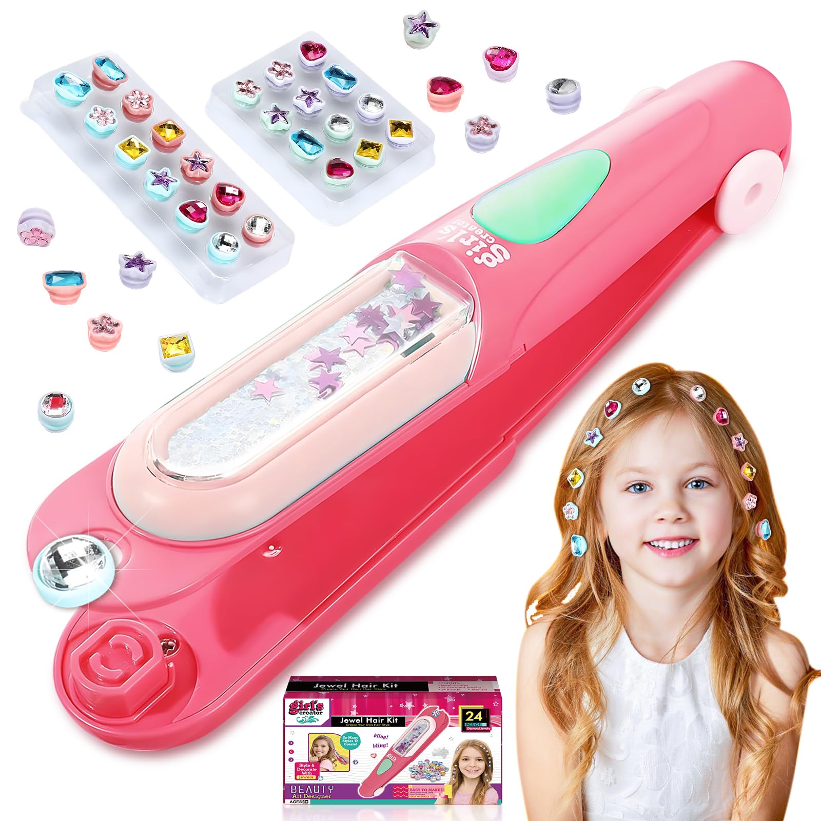 Amazon.com: Hair Gem Stamper Kit,Hair Styling Tool with Reusable ...