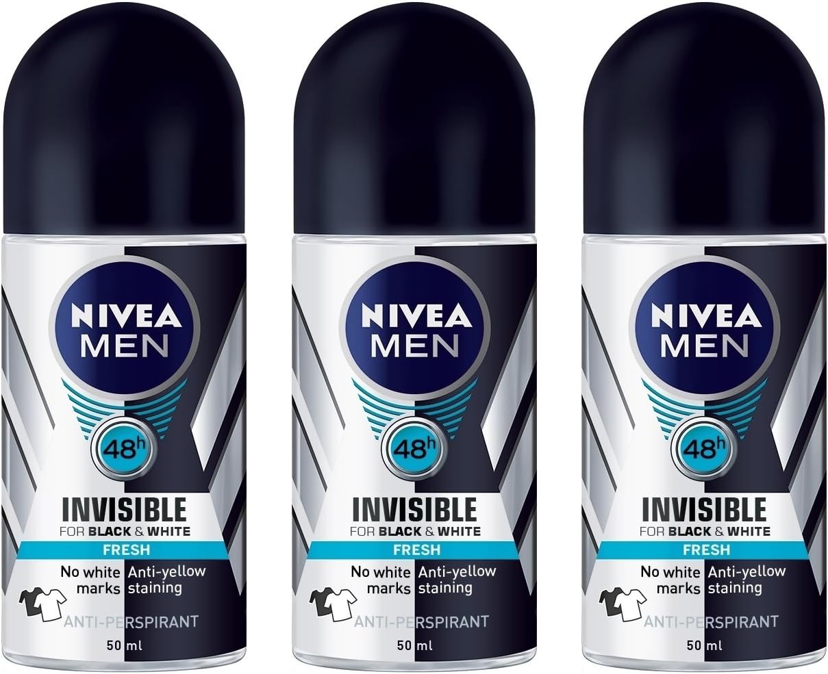 Amazon.com: NIVEA 50ml Invisible Black And White Clear Roll On Anti ...