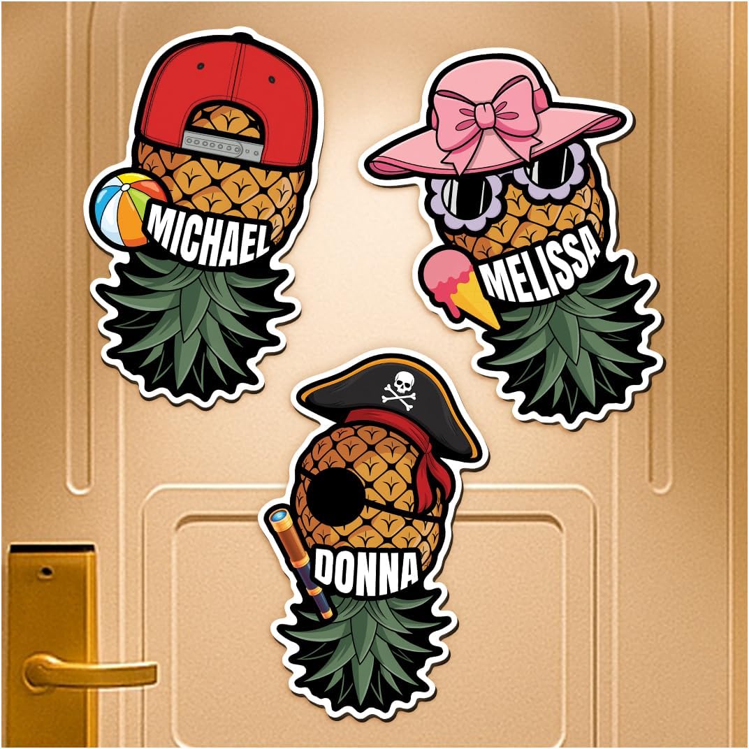 Amazon.com: Custom Name Upside Down Pineapple Cruise Door Magnet Large ...