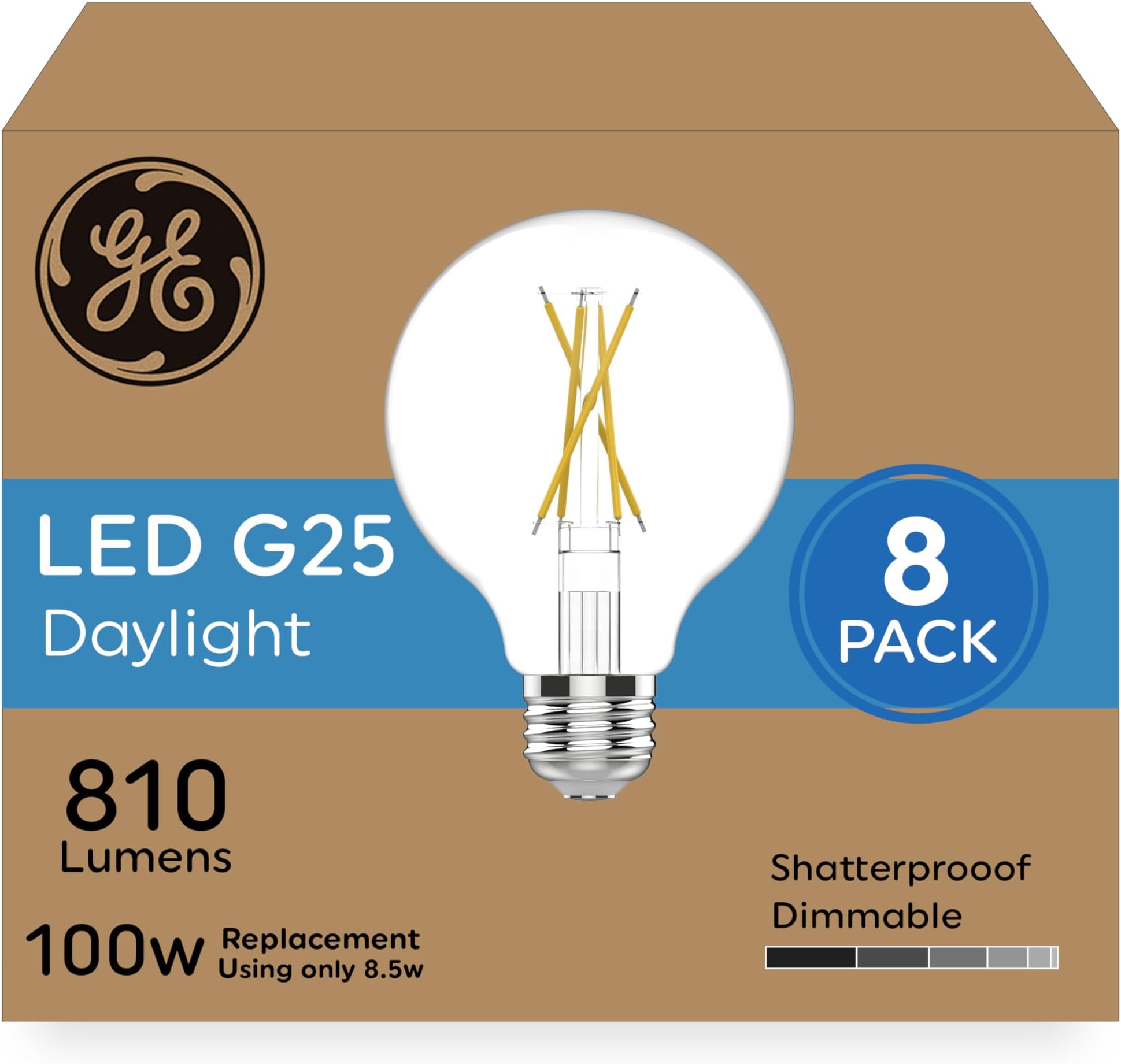GE Ultra Bright LED Light Bulbs, 100 Watt Equivalent, Daylight Clear ...