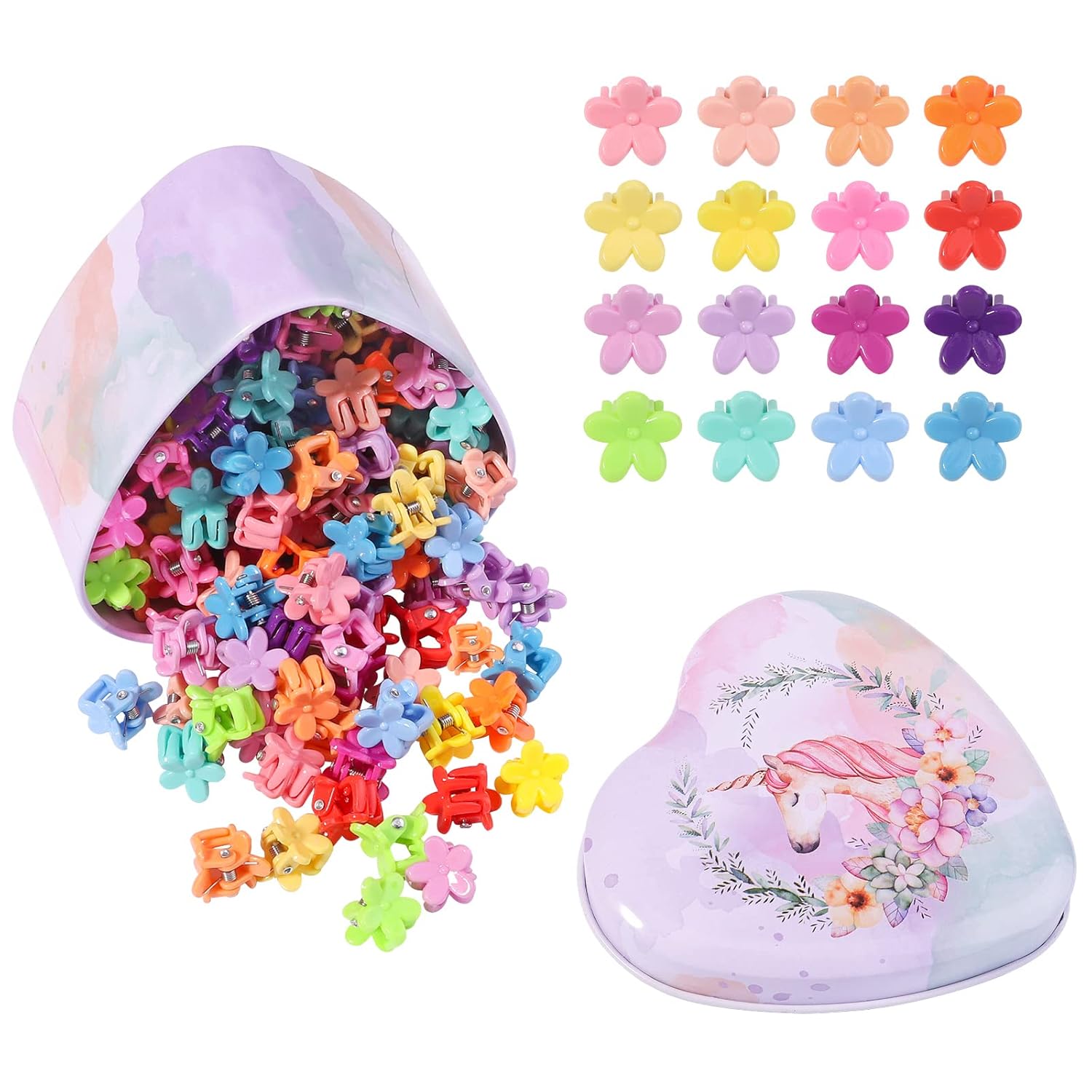 Amazon.com: 128PCS Baby Girls small Barrettes Hair Claw Clips Flower ...