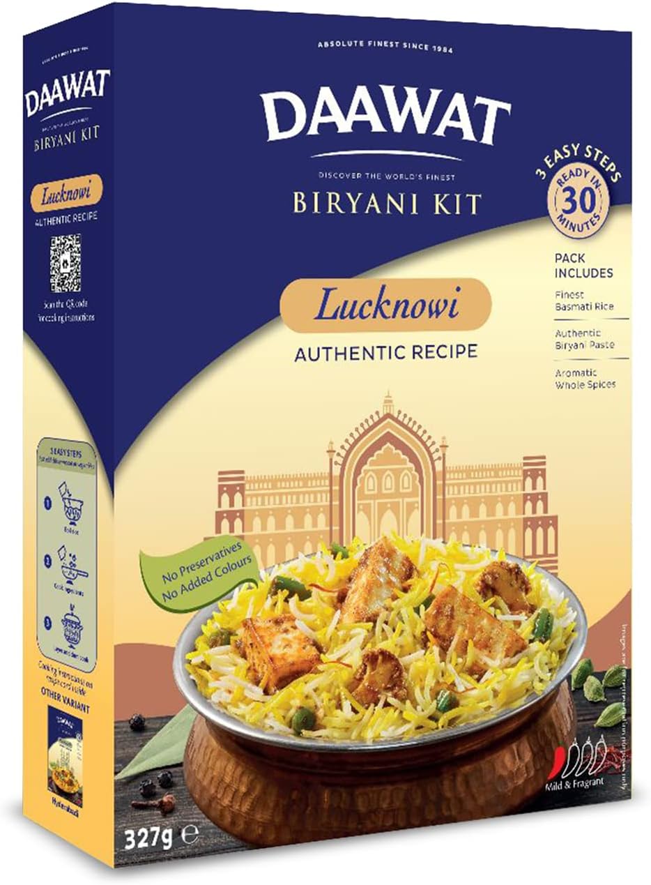 Daawat Lucknowi Biryani Kit Ready to Cook Meal Kit Includes - Daawat ...
