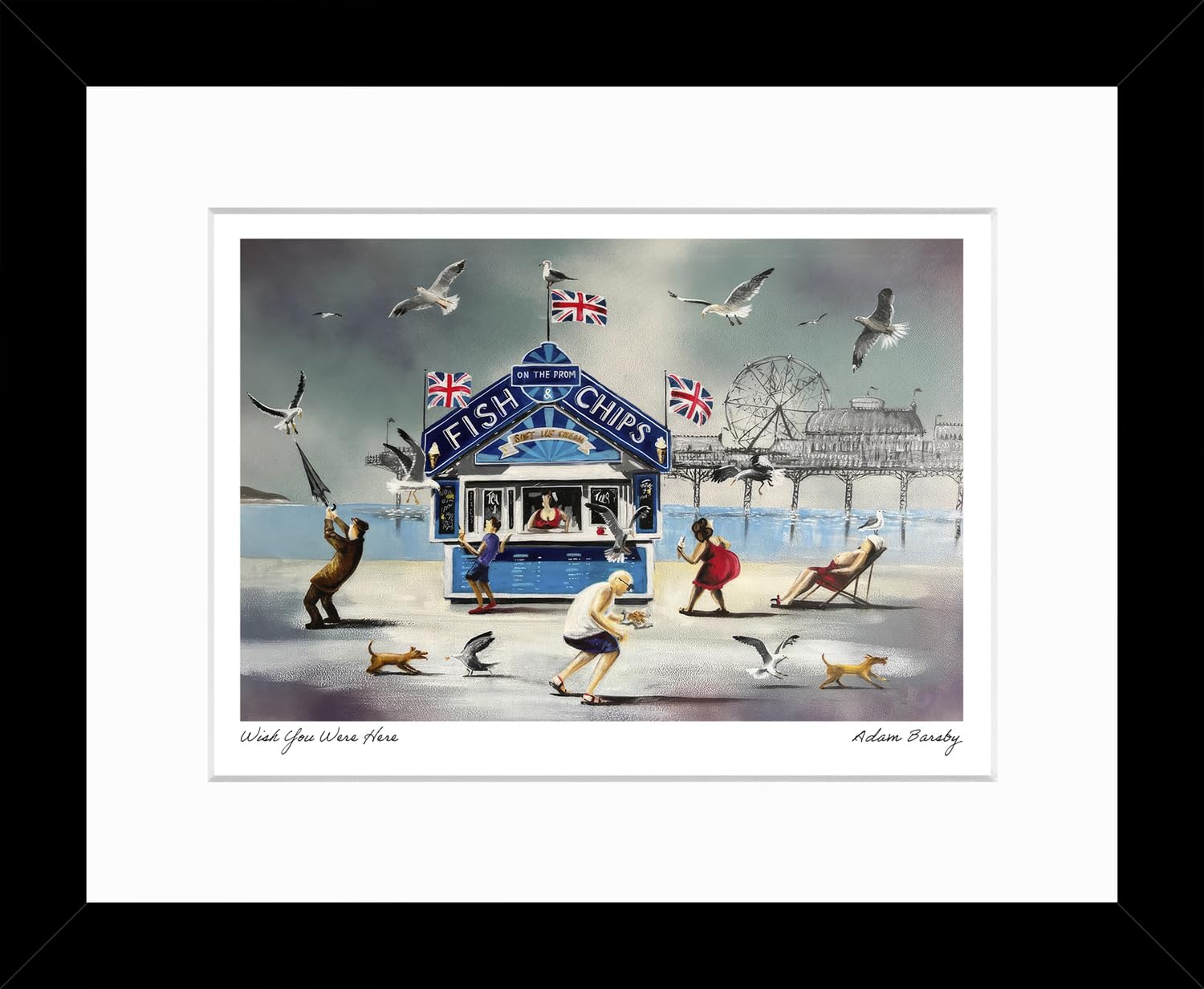 Artko Seaside Framed Print Wall Art - Nostalgic Coastal Themed Home ...