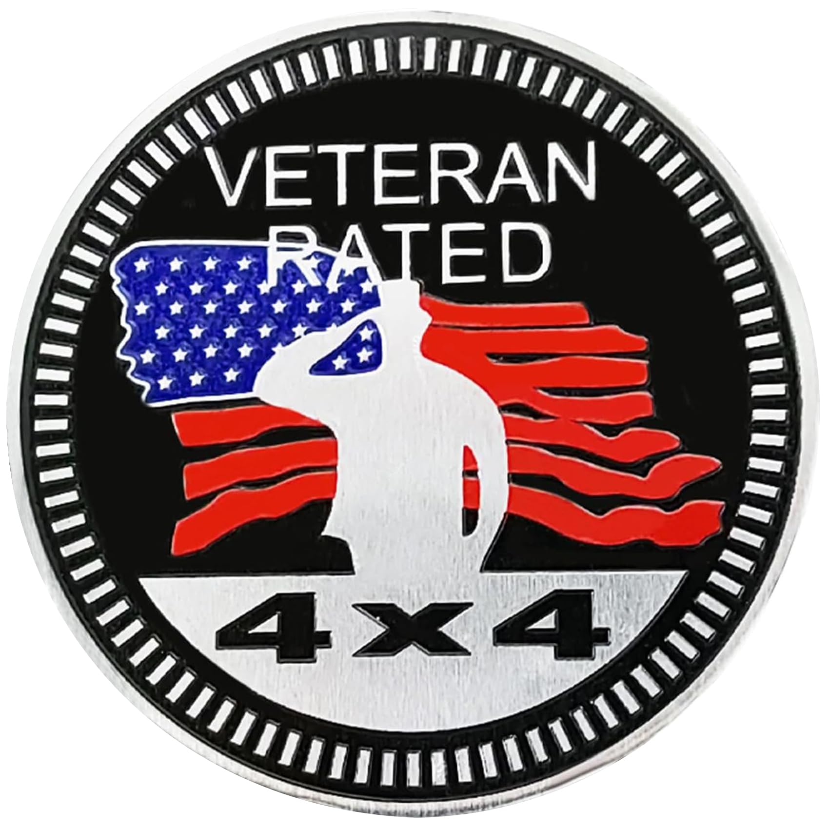 Snapklik.com : Veteran Badge Rated 3D Metal Car Badges, Round Decals ...