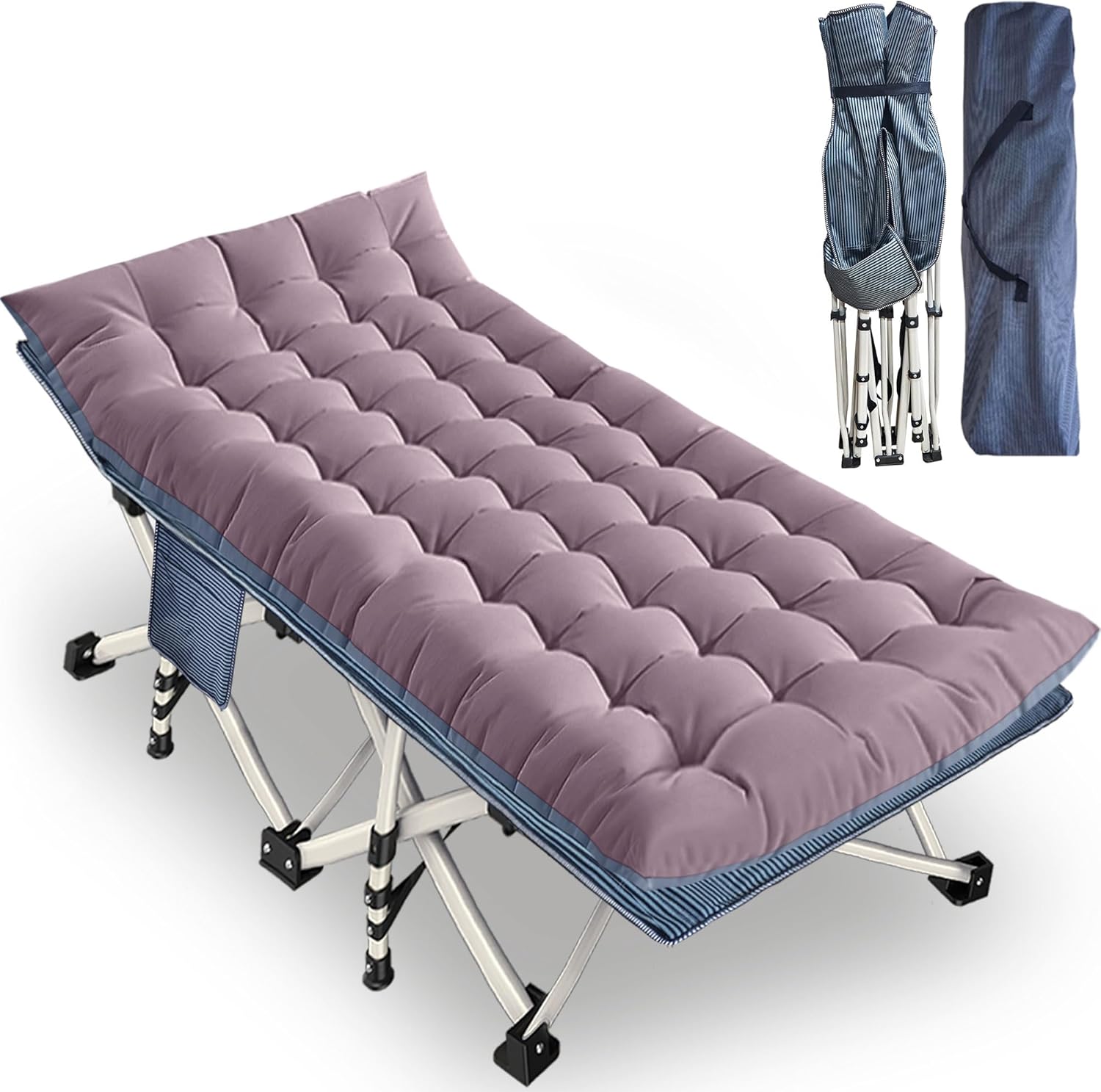 Amazon.com: GETOVIN XXL Camping Cot with Mattress Oversize 32" Width ...