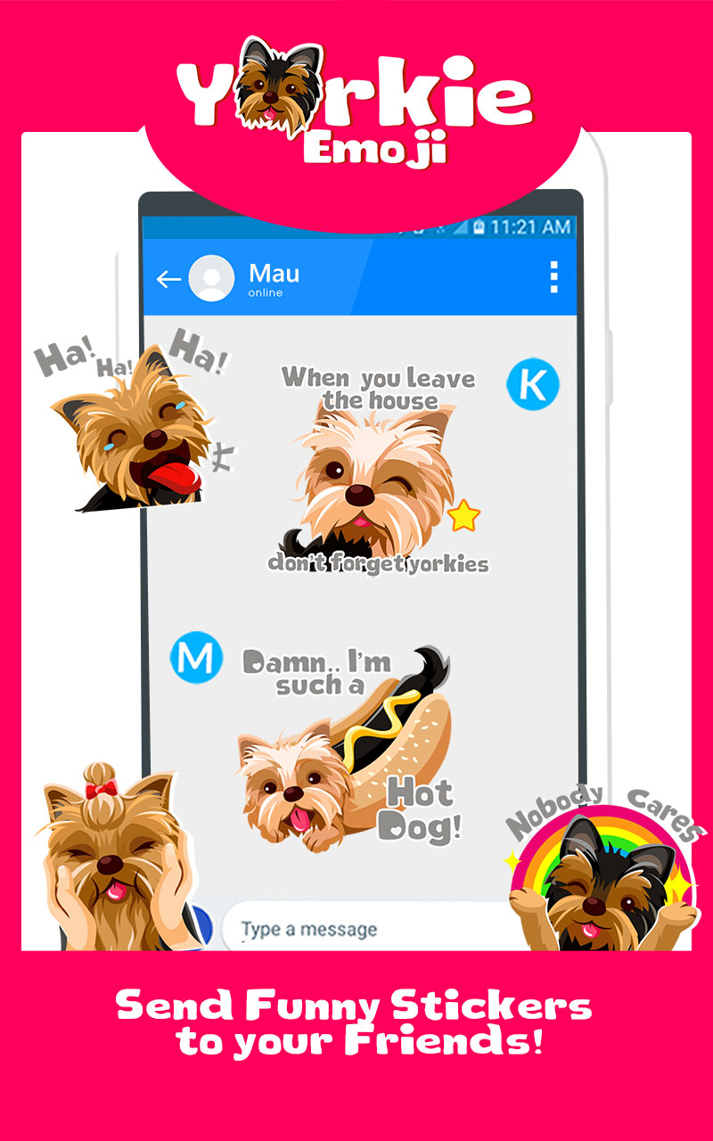 Yorkshire Terrier Dog Emoji Stickers - Yorkie Keyboard App - App on ...