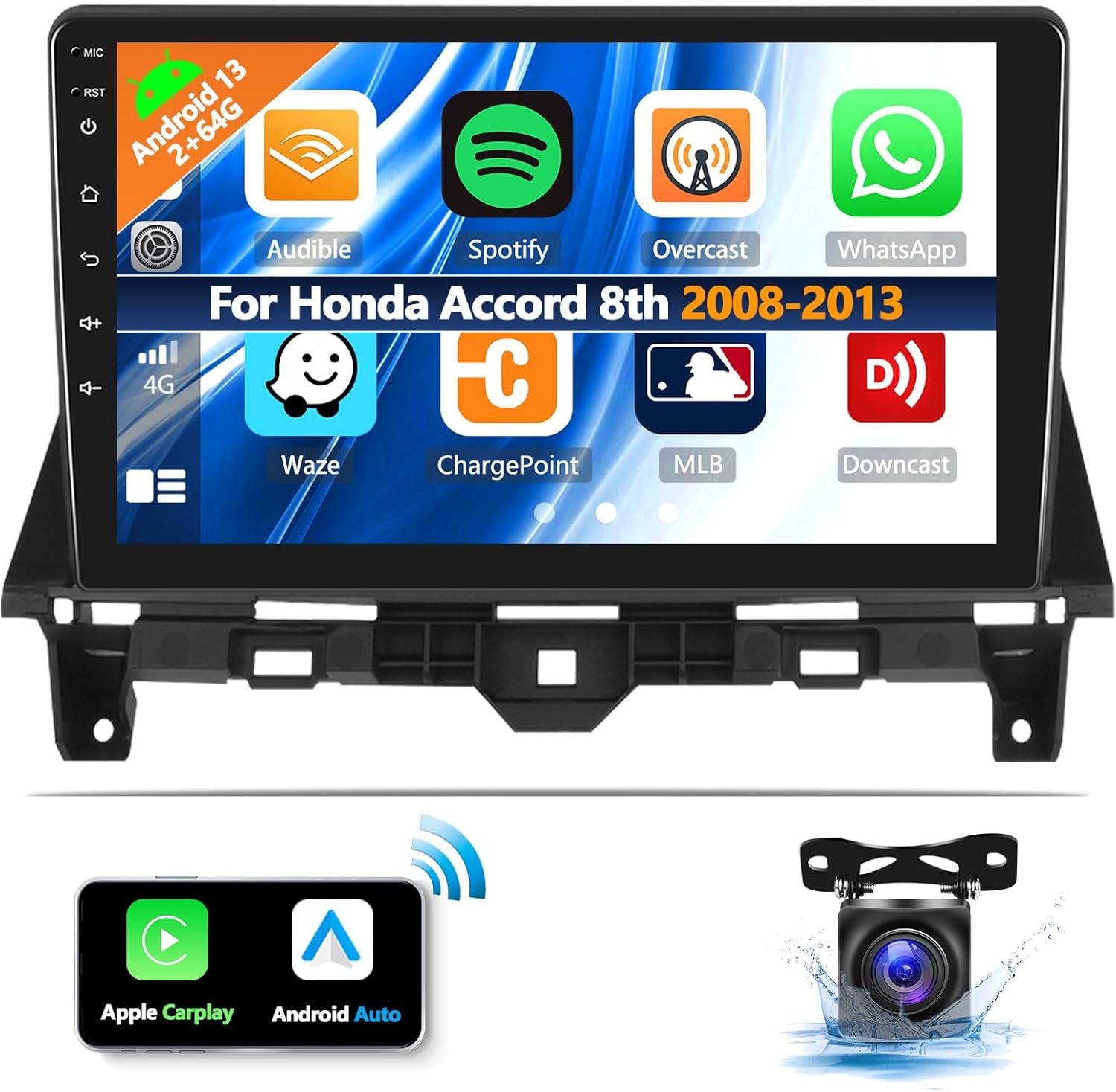 Amazon.com: [2+64G] Android 13 Car Stereo for Honda Accord 8th 2008 ...