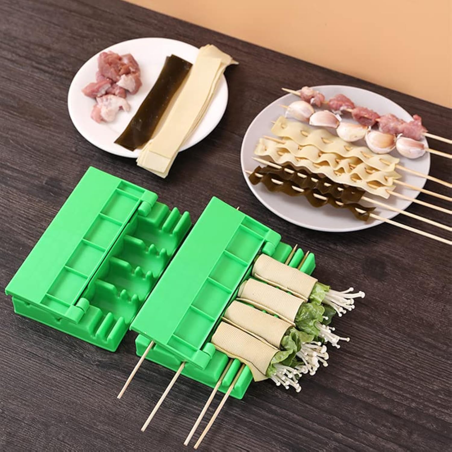 Amazon.com : Brochette Maker, Multifonction BBQ Barbecue Meat Skewer ...