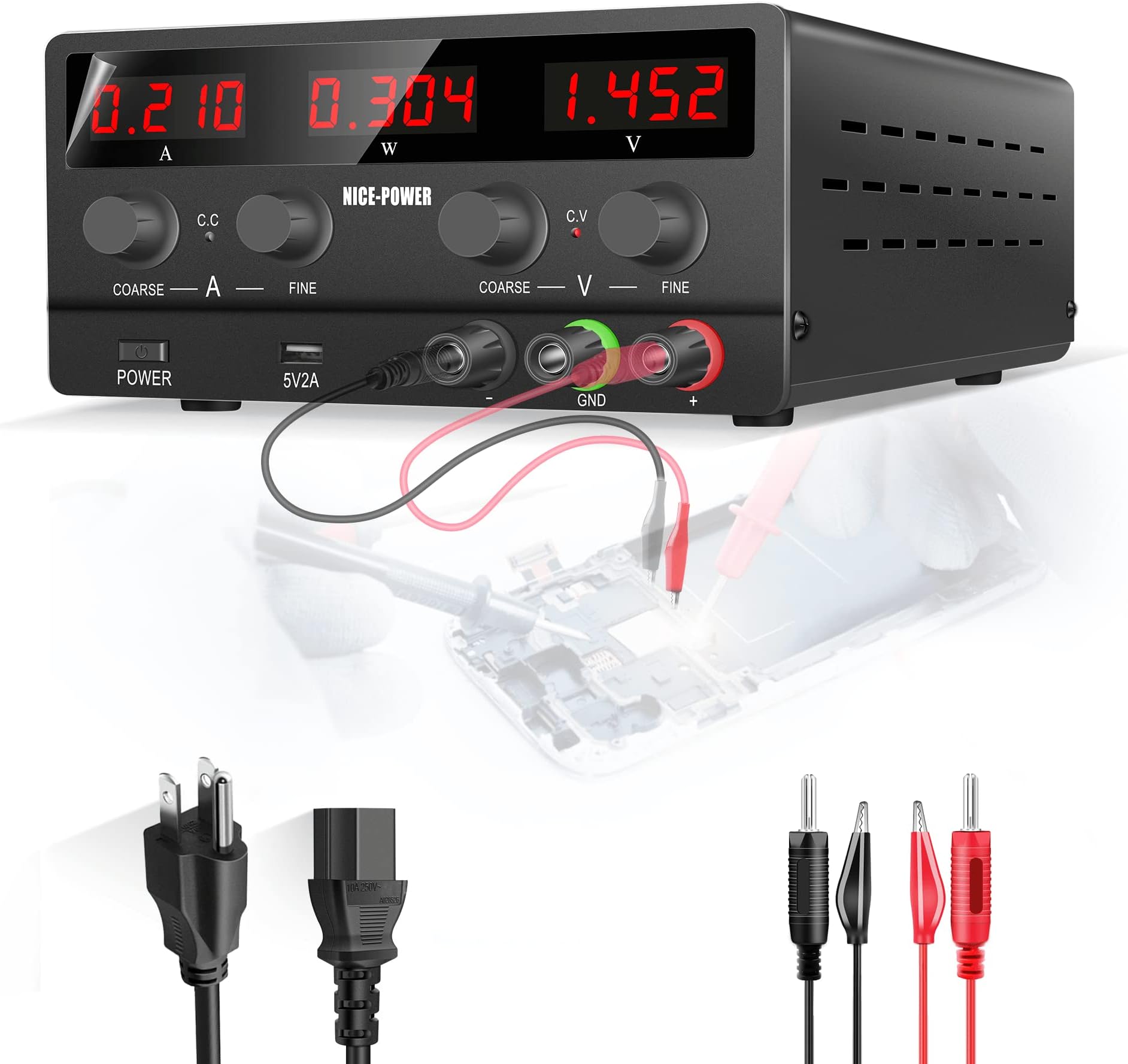 Amazon.com: TekPower TP12001X 120V DC Variable Switching Power Supply ...