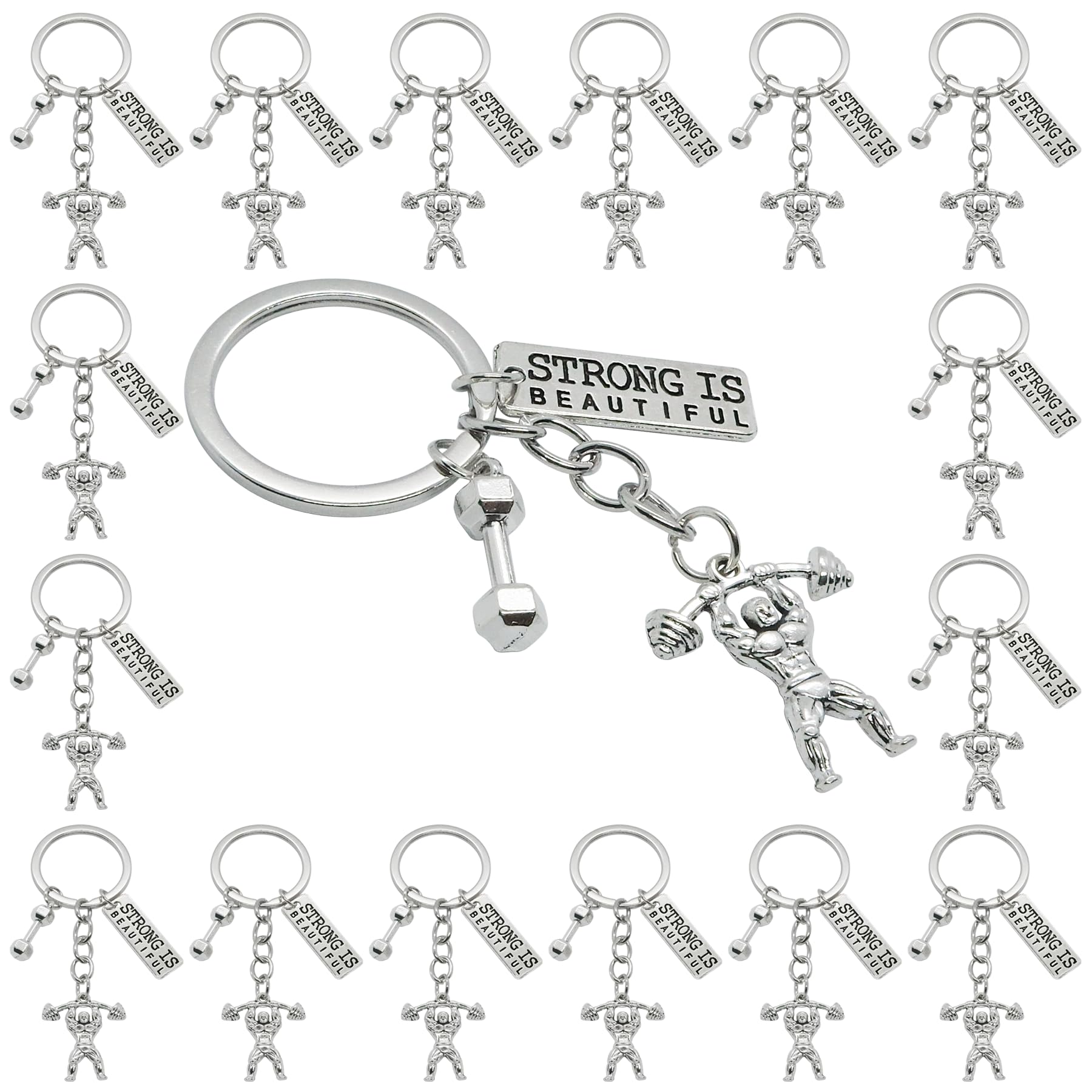 PHAETON 20PCS Fitness Trainer Gifts Gym Keychain Weight Keychain Gym ...