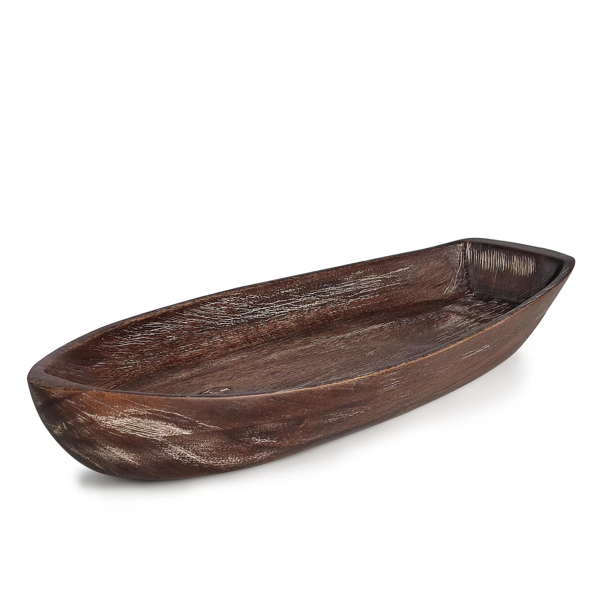 Amazon.com: CAMLOT Rustic Wooden Serving Tray, Boat Shape Decorative ...