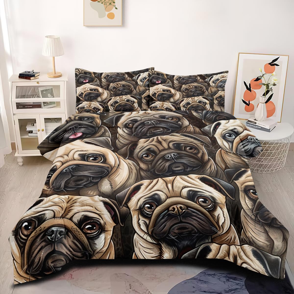 Amazon.com: CCoutueChen Queen Dog Comforter Set Kids Cute Cartoon Dogs ...