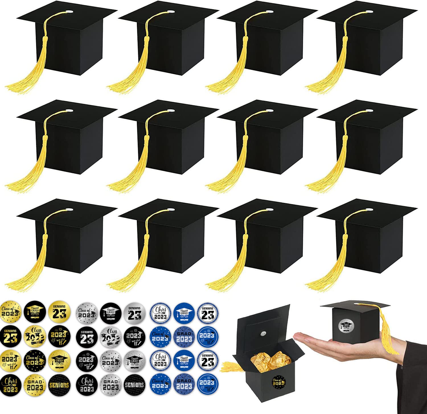 Buy Goodern 24 Pcs Graduation Cap Gift Boxes with 2023 Graduation ...