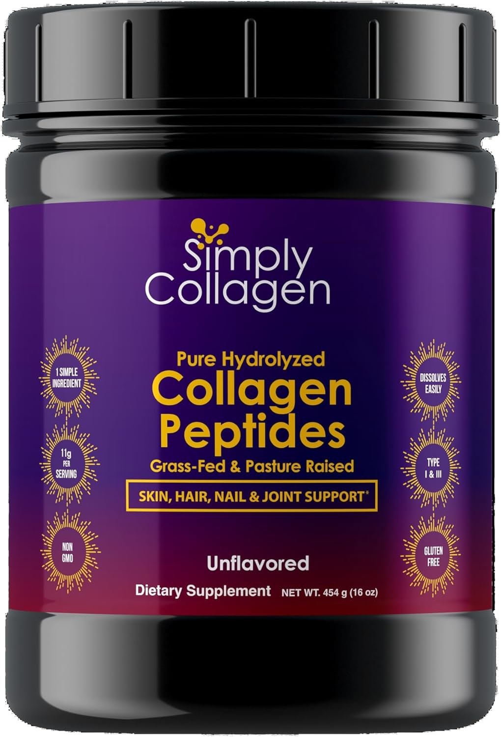 Amazon.com: Simply Collagen® Hydrolyzed Collagen Peptides Powder ...