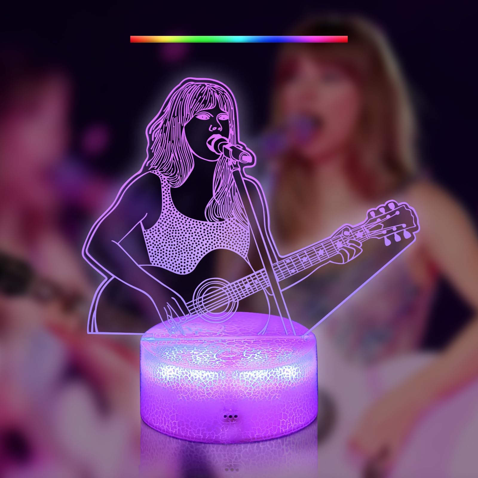 oaesc 3D Night Light 16 Colors Changing LED Lamp Decoration for Women ...